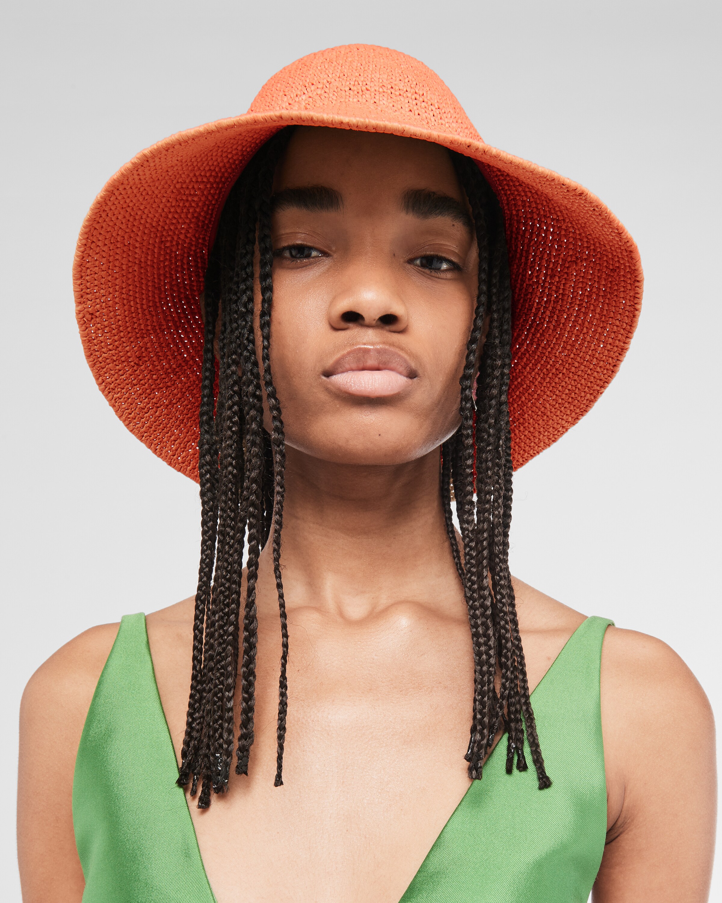 Orange Raffia hat | Prada