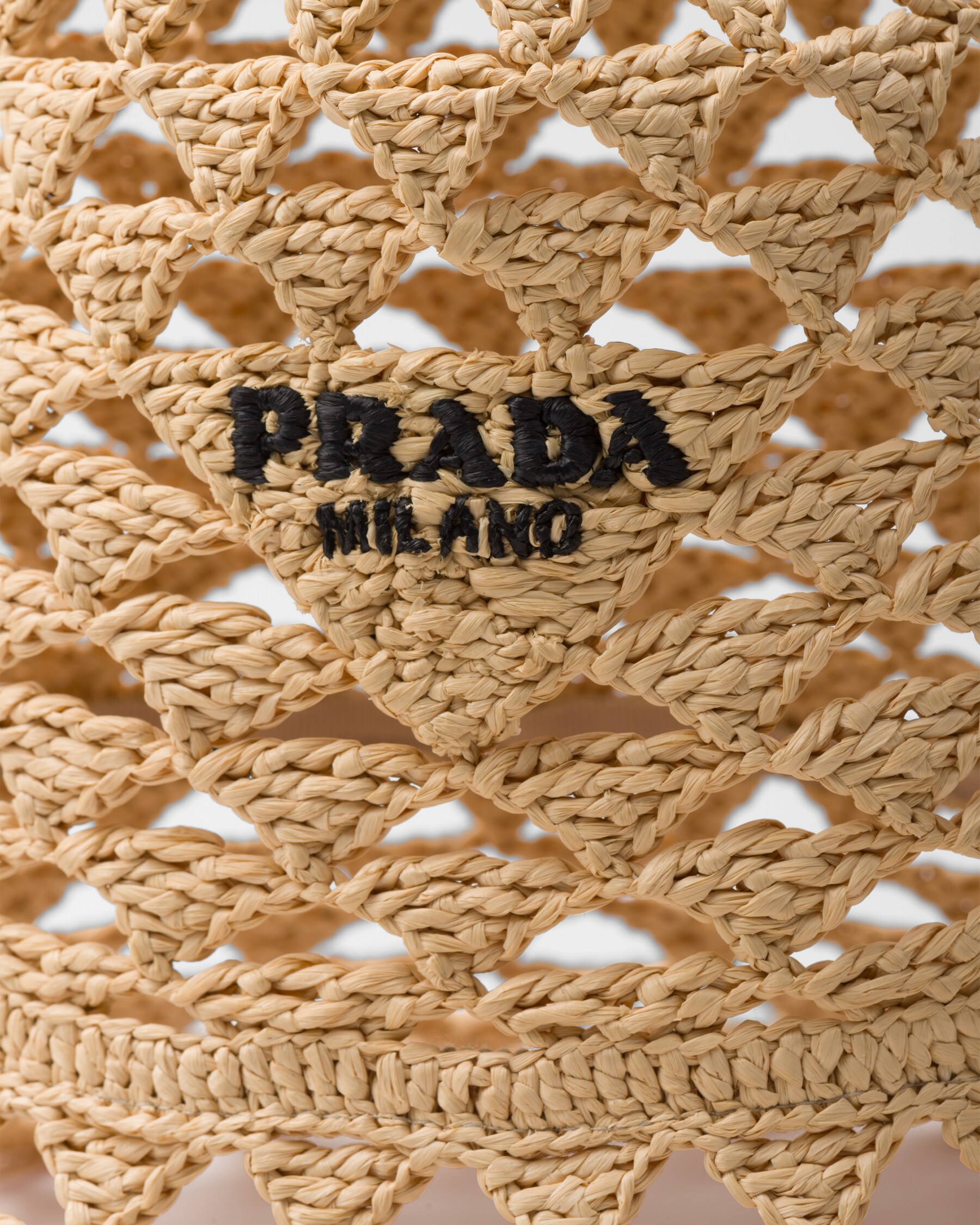 Tan/black Crochet Hat | PRADA