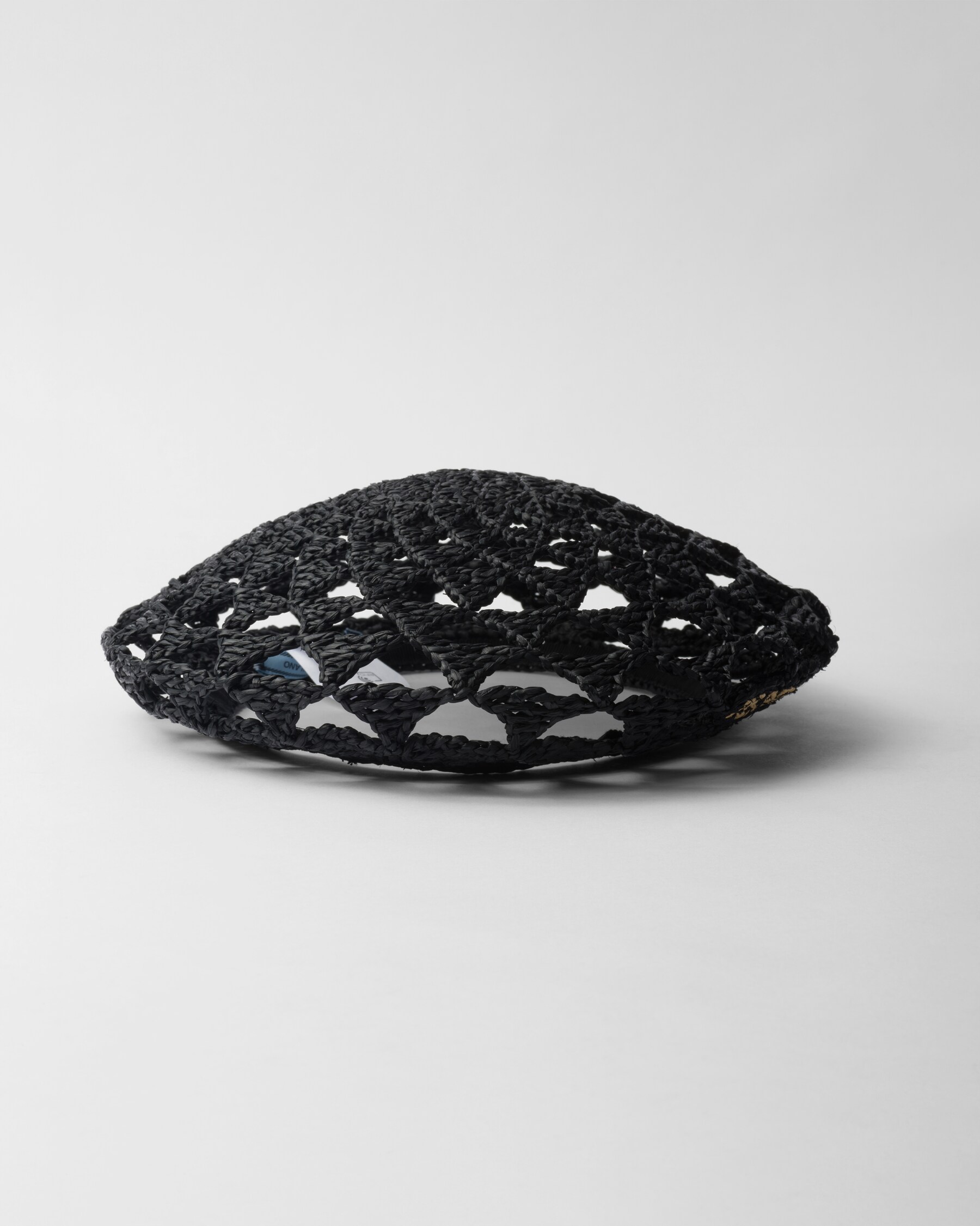 Black/tan Crochet Beret | PRADA