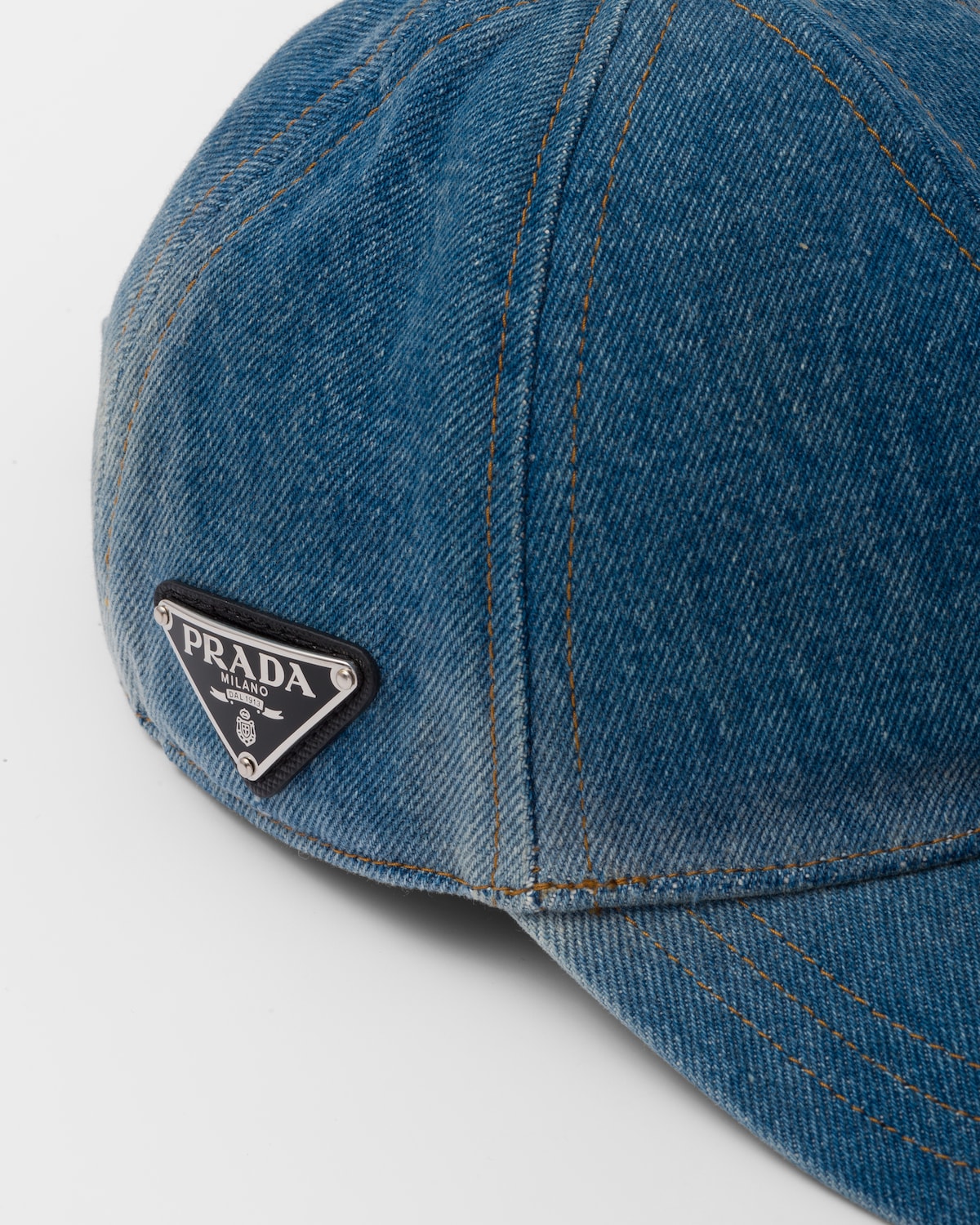 Light Blue Denim Baseball Cap | PRADA