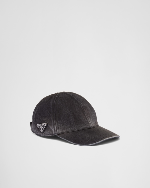 Black Denim Baseball Cap | PRADA