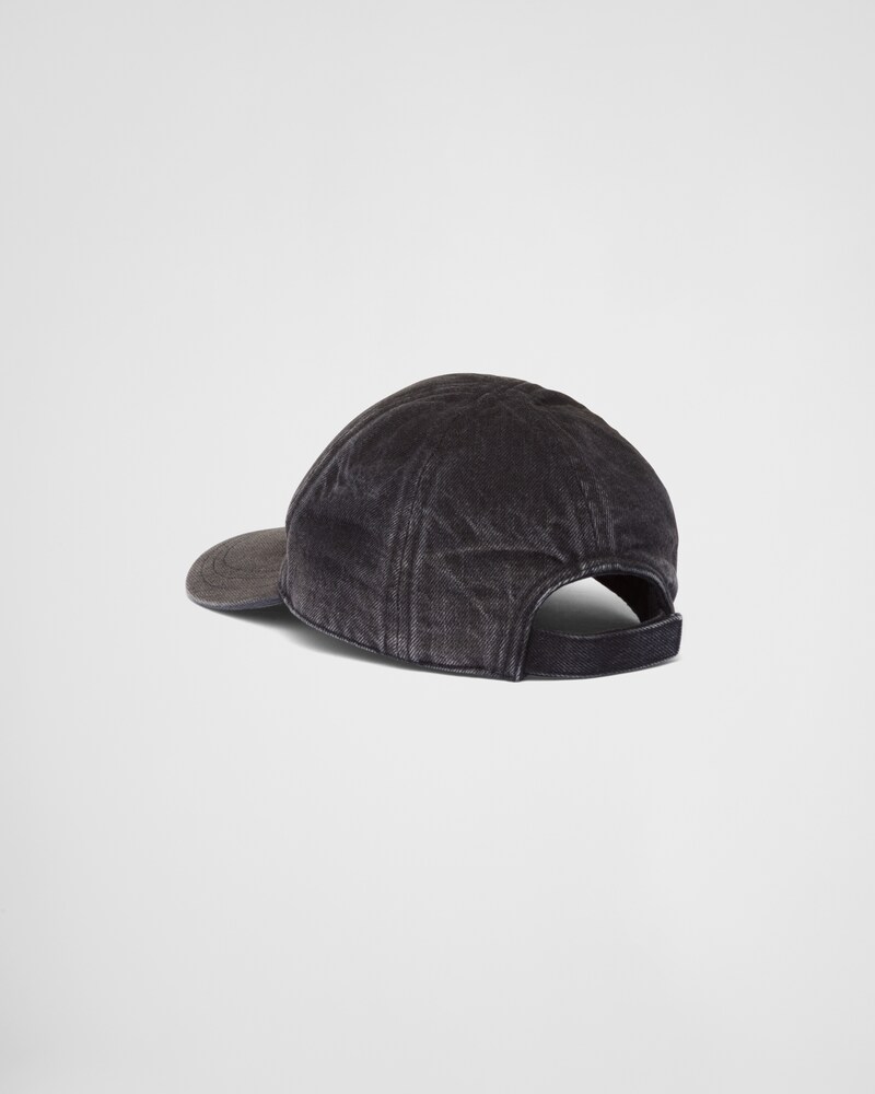Black Denim Baseball Cap | PRADA