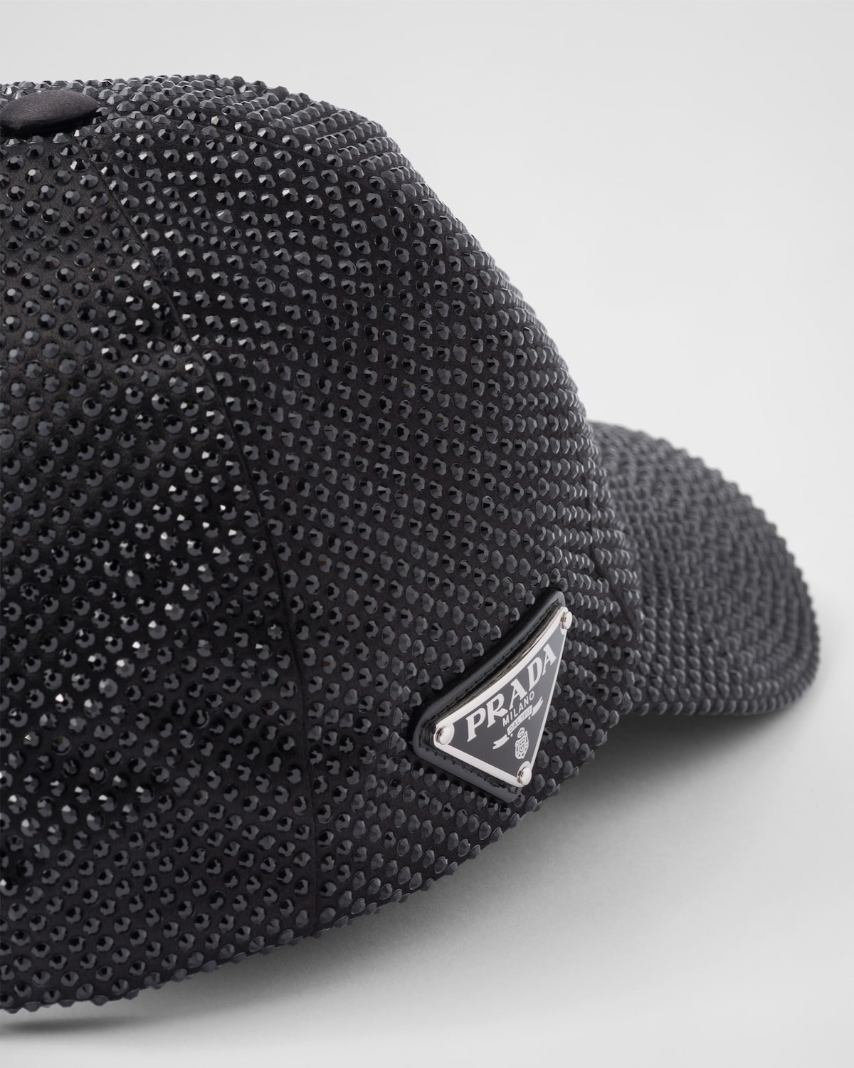 Black Duchesse Baseball Cap With Crystals | PRADA