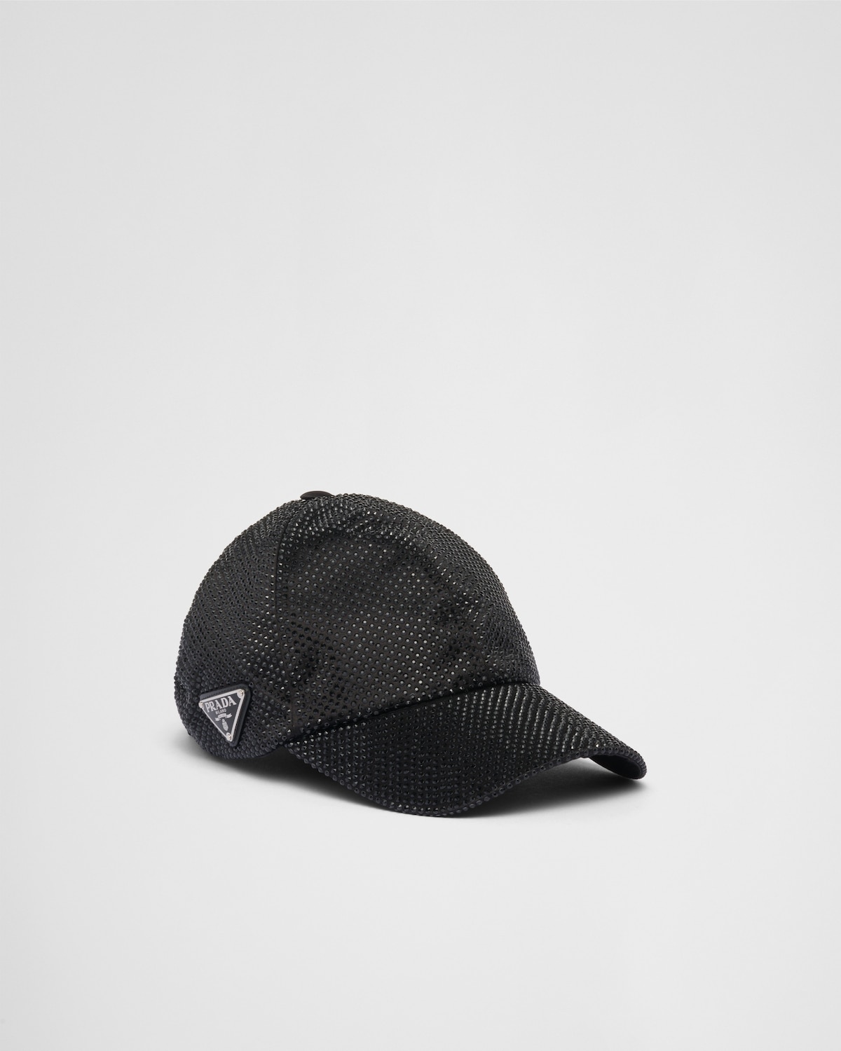 Black Duchesse Baseball Cap With Crystals | PRADA