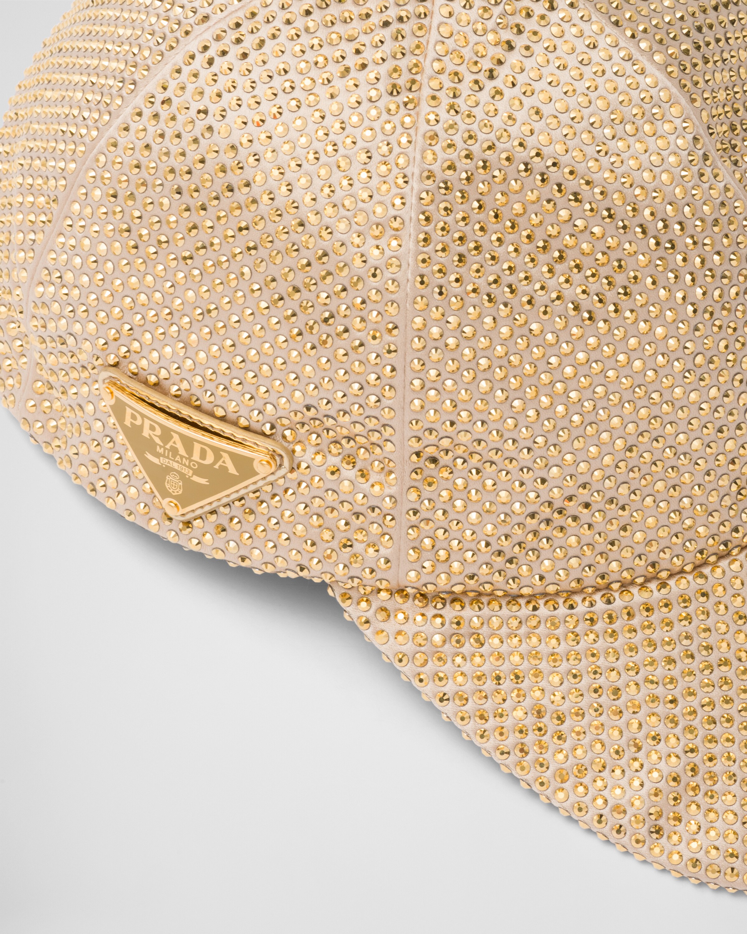 Platinum Duchesse baseball cap with crystals | Prada