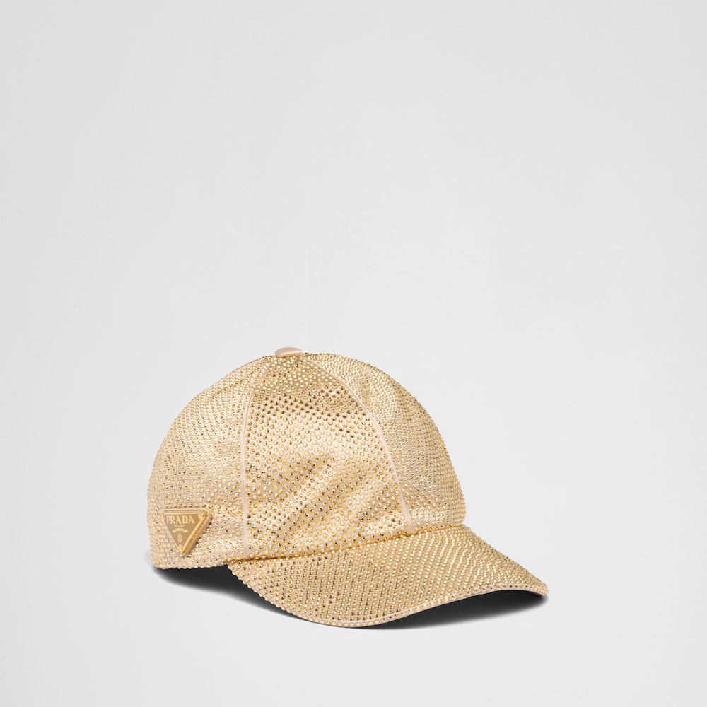 Platinum Duchesse baseball cap with crystals | Prada