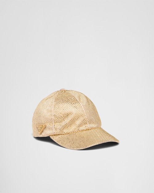 Platinum Duchesse baseball cap with crystals | Prada