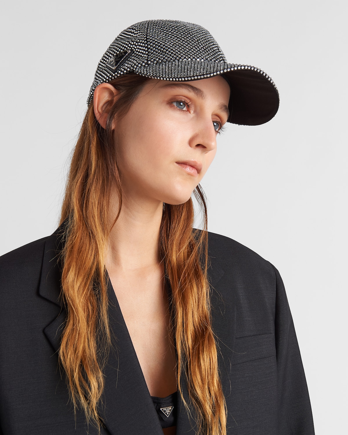 Crystal Duchesse Baseball Cap With Crystals | PRADA