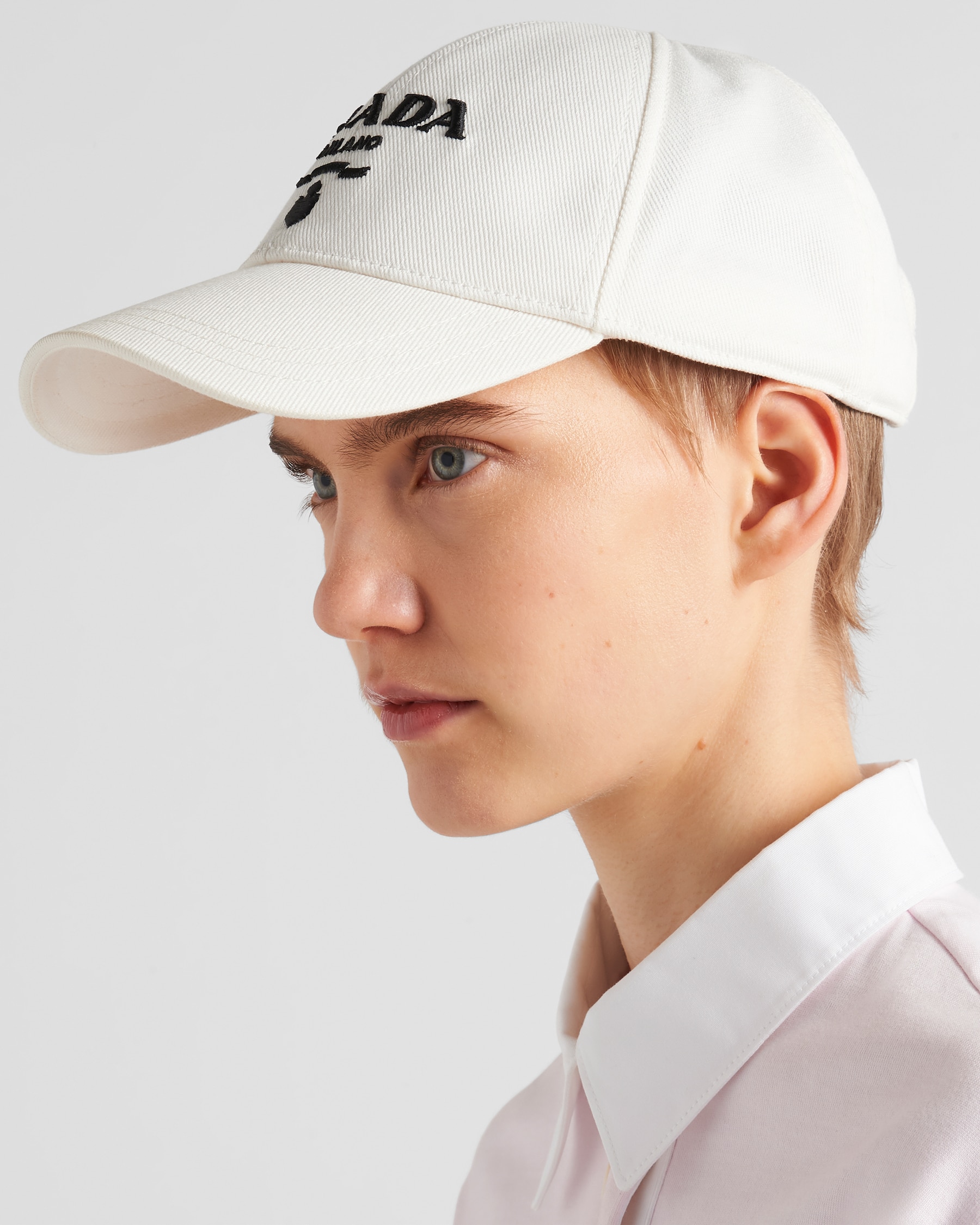 White Drill Baseball Cap | PRADA