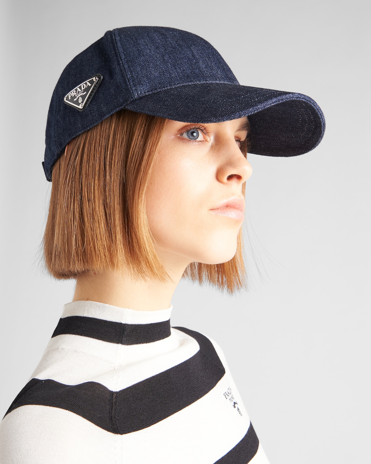 Navy Denim Baseball Cap | PRADA
