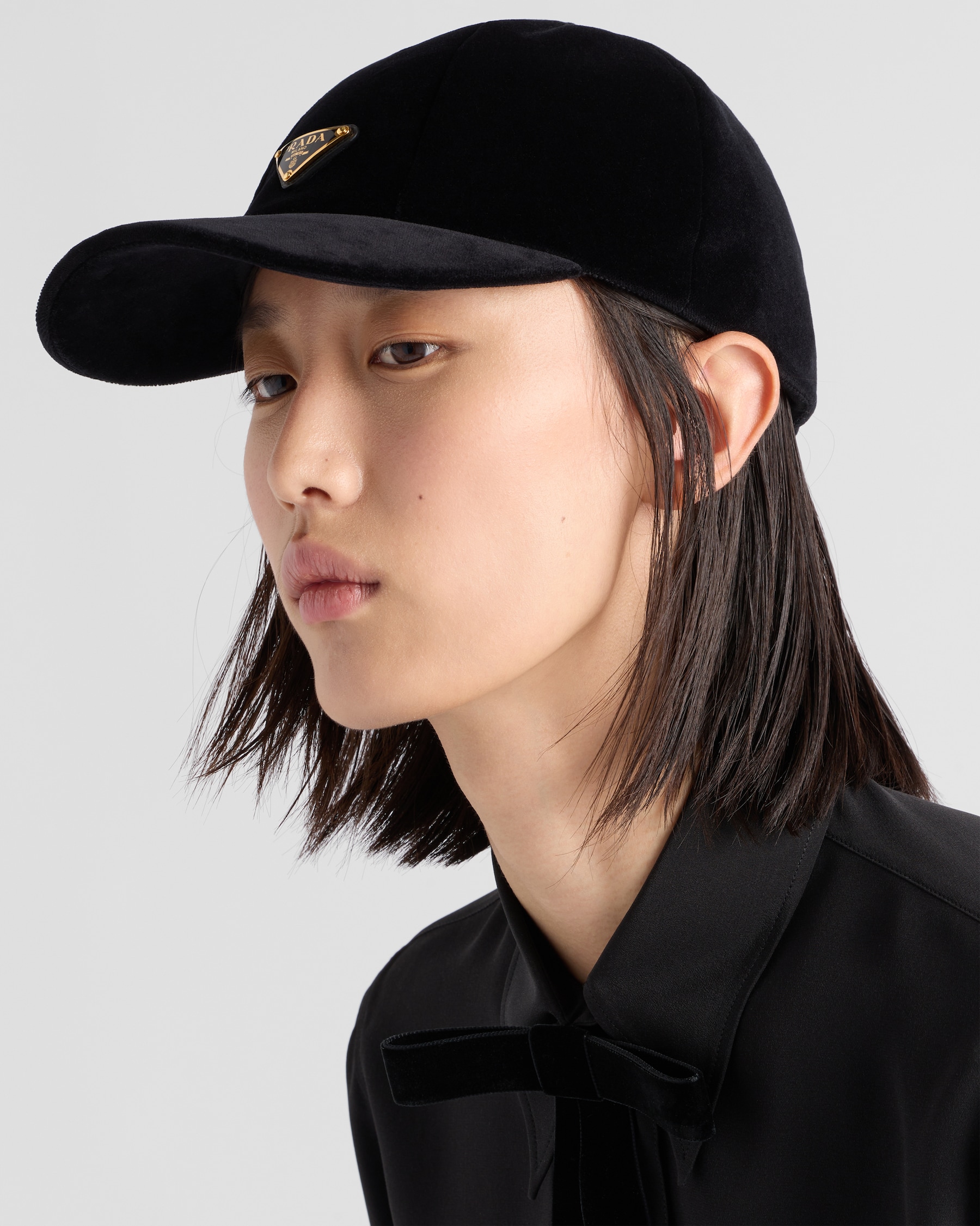 Black Velvet Baseball Cap | PRADA