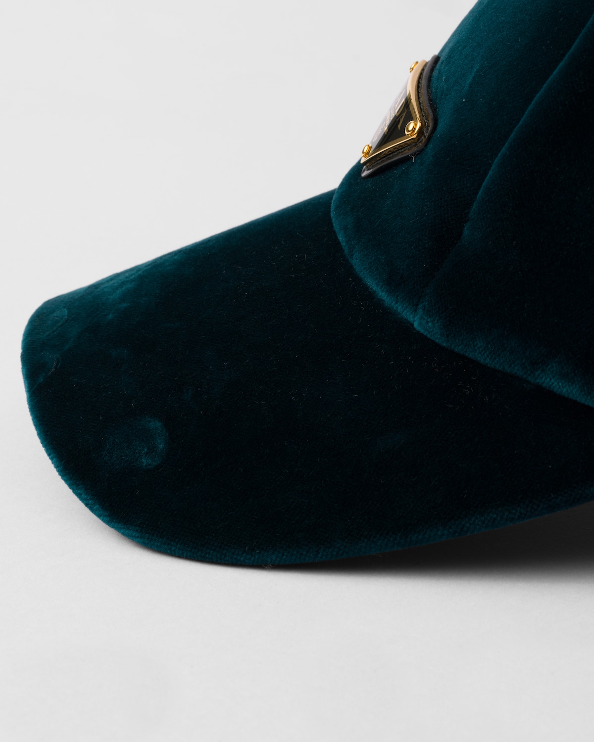 Dark Teal Velvet Baseball Cap | PRADA