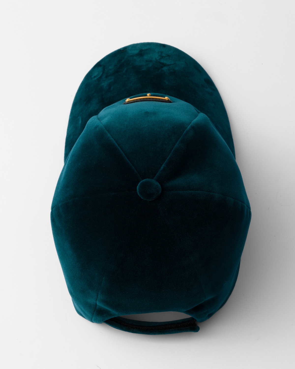 Dark Teal Velvet Baseball Cap | PRADA