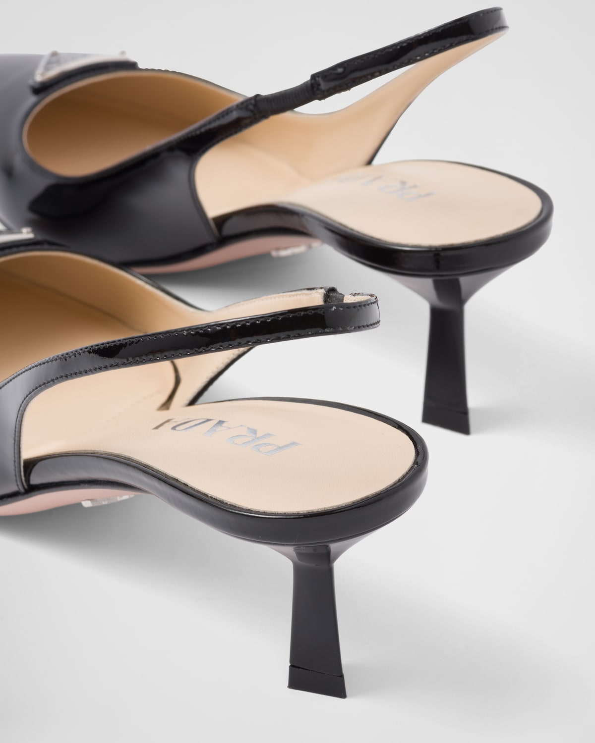 Black Patent-leather Slingback Pumps | PRADA