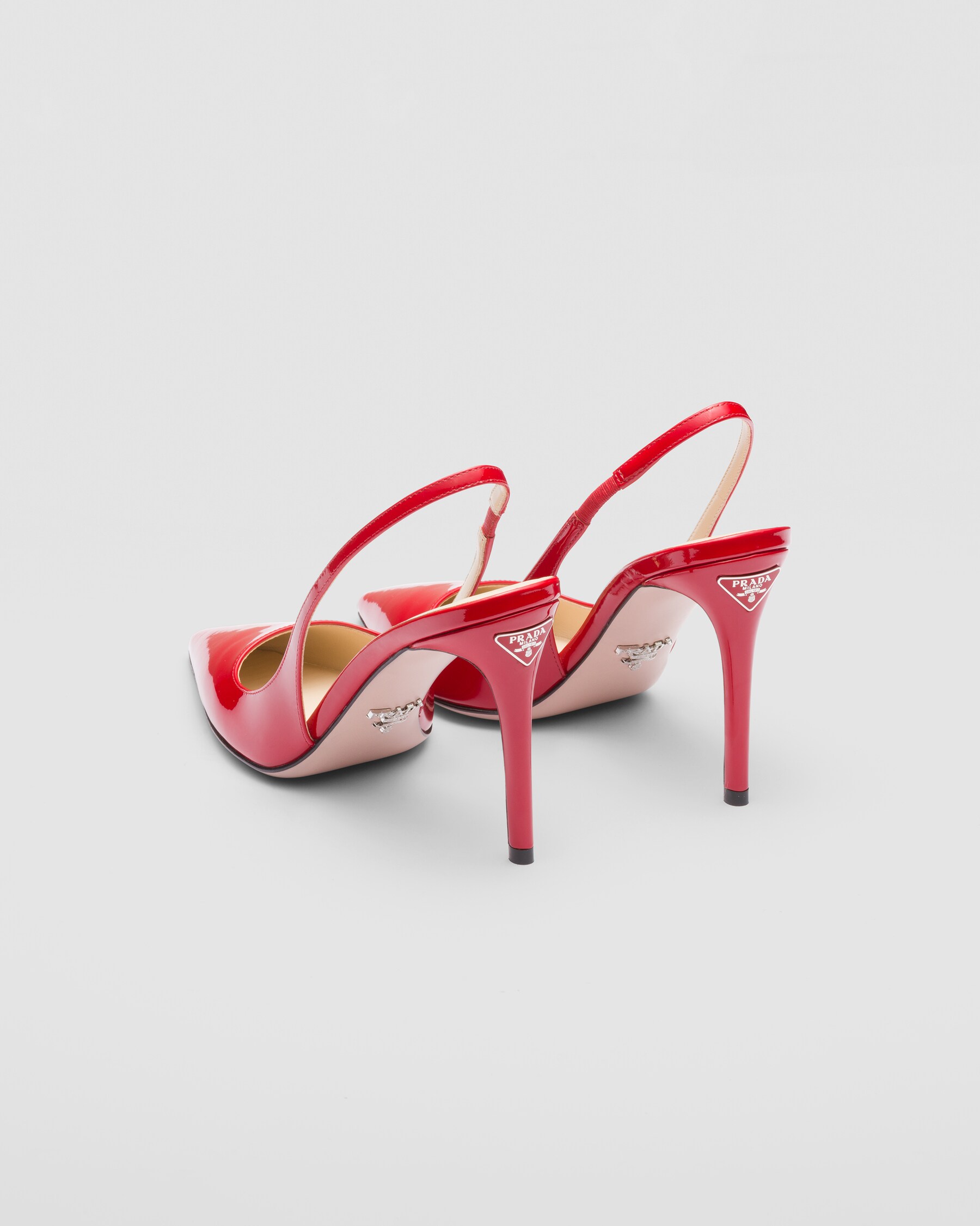 Red Patent Leather Slingbacks | PRADA
