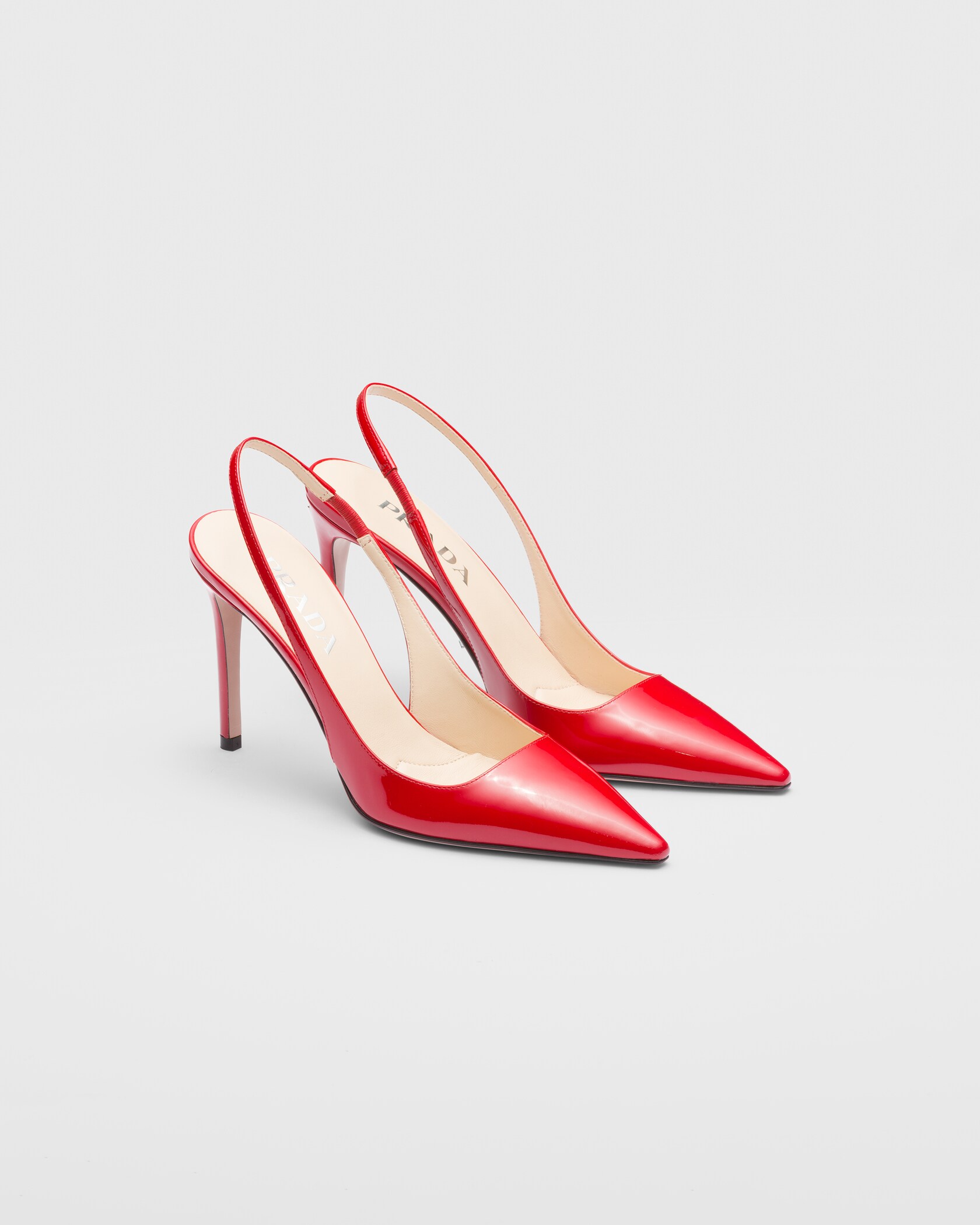 Red Patent Leather Slingbacks | PRADA