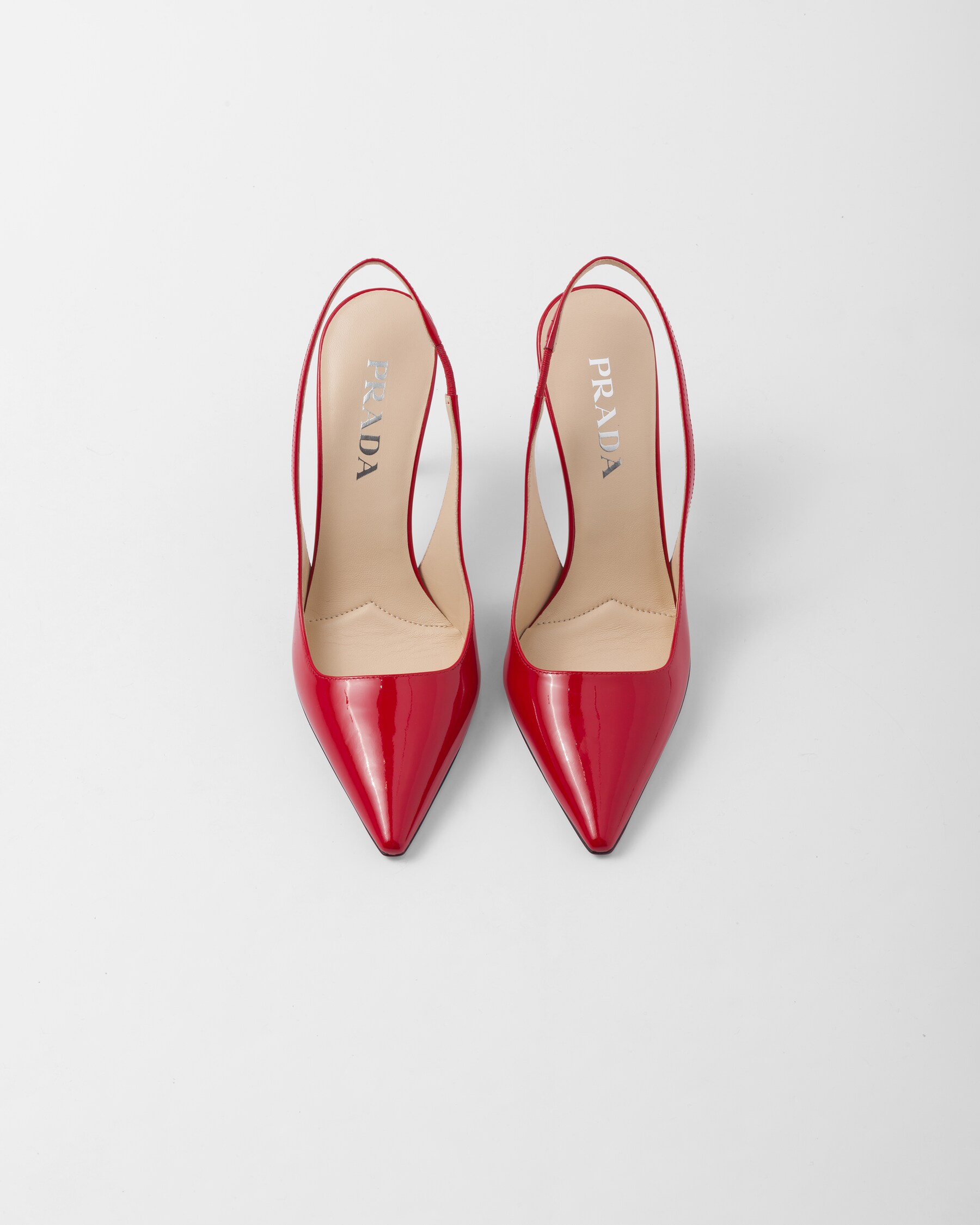 Red Patent Leather Slingbacks | PRADA
