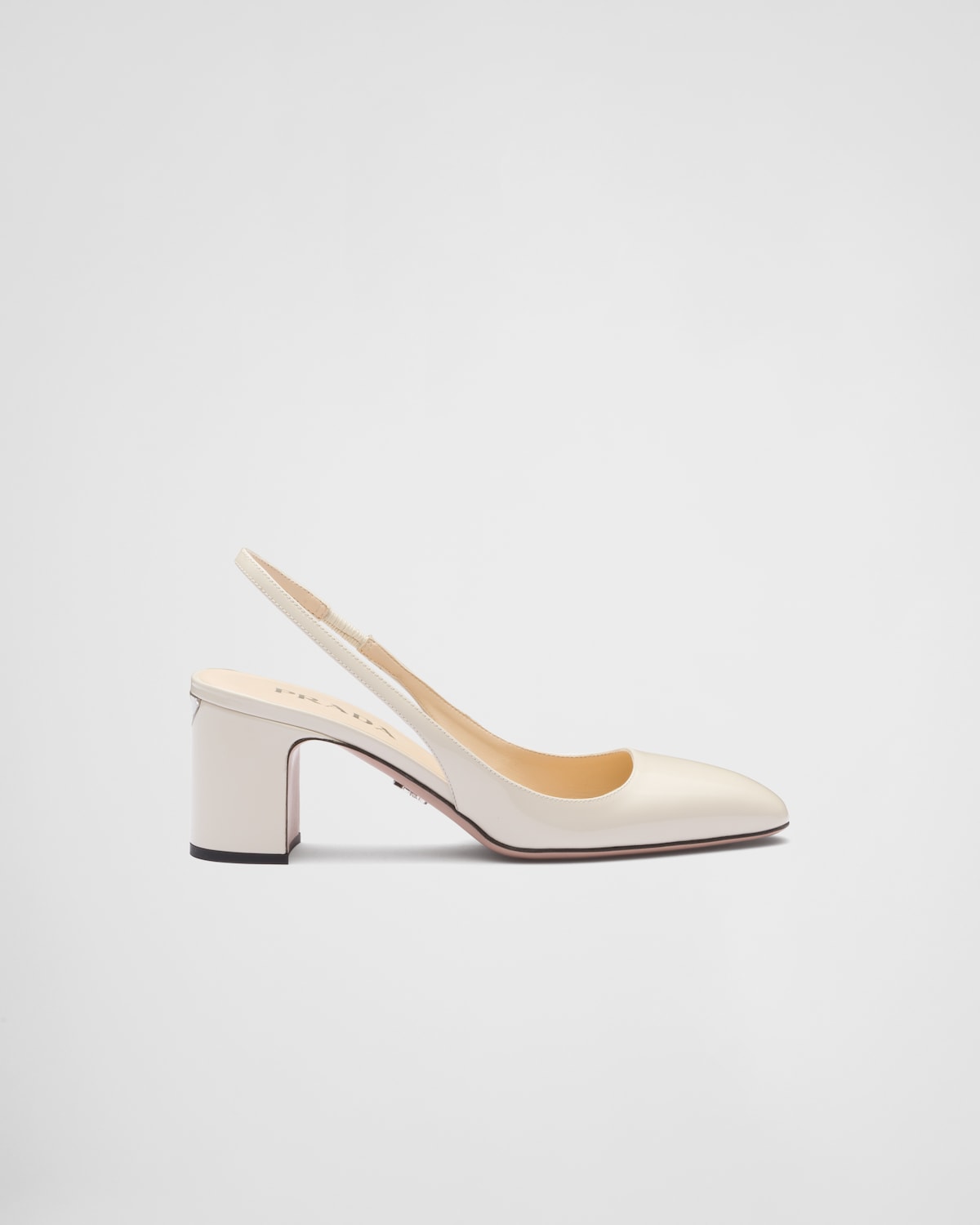 Ivory Patent-leather Slingback Pumps | PRADA