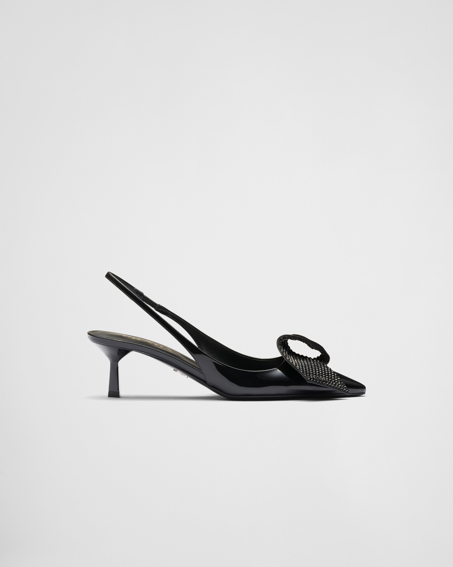 Black Patent Leather Slingback Pumps | PRADA
