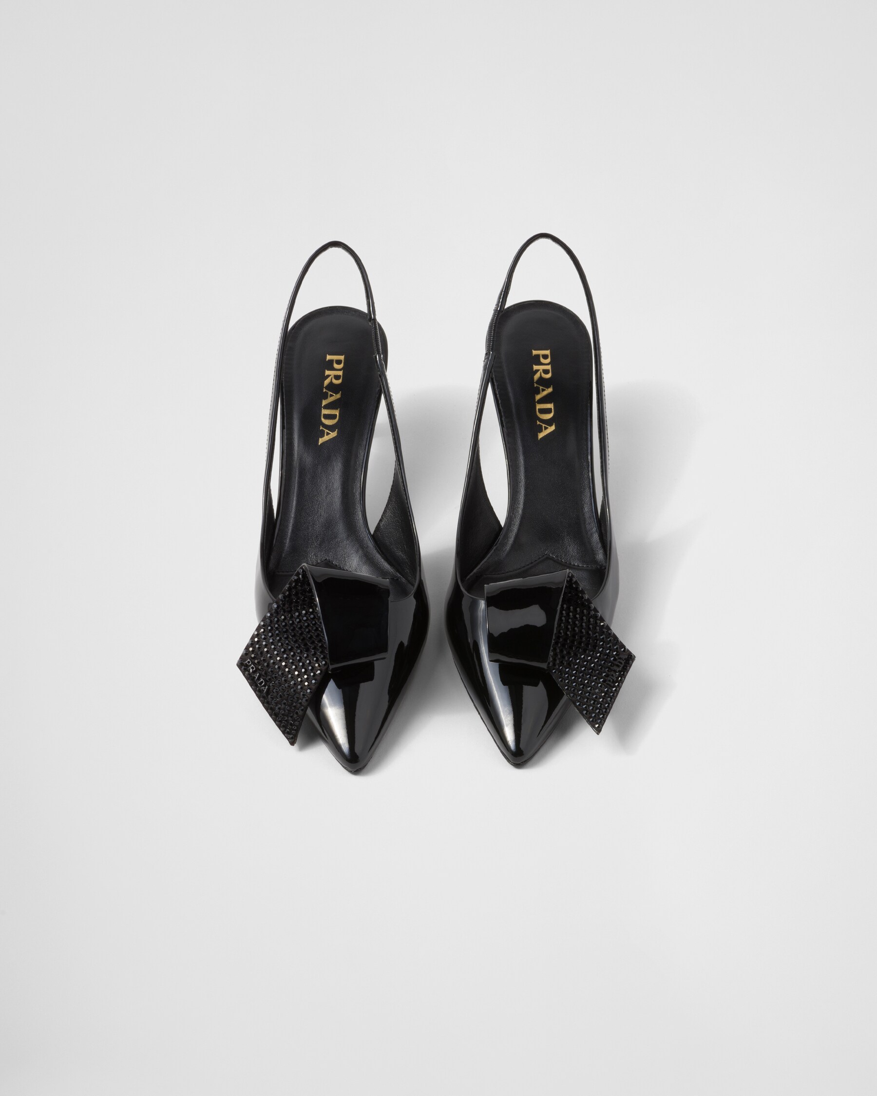 Black Patent Leather Slingback Pumps | PRADA
