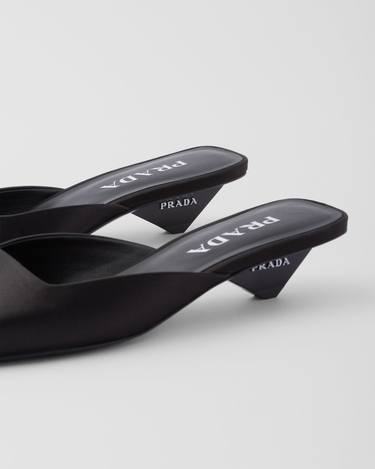 Black Satin Mules | PRADA