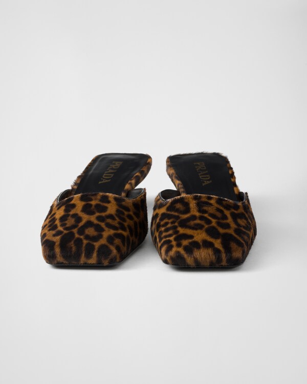 Honey Printed Leather Slides | PRADA
