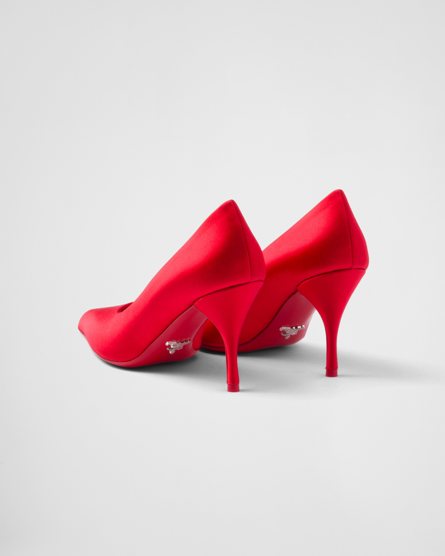 Fiery Red Satin Pumps | PRADA