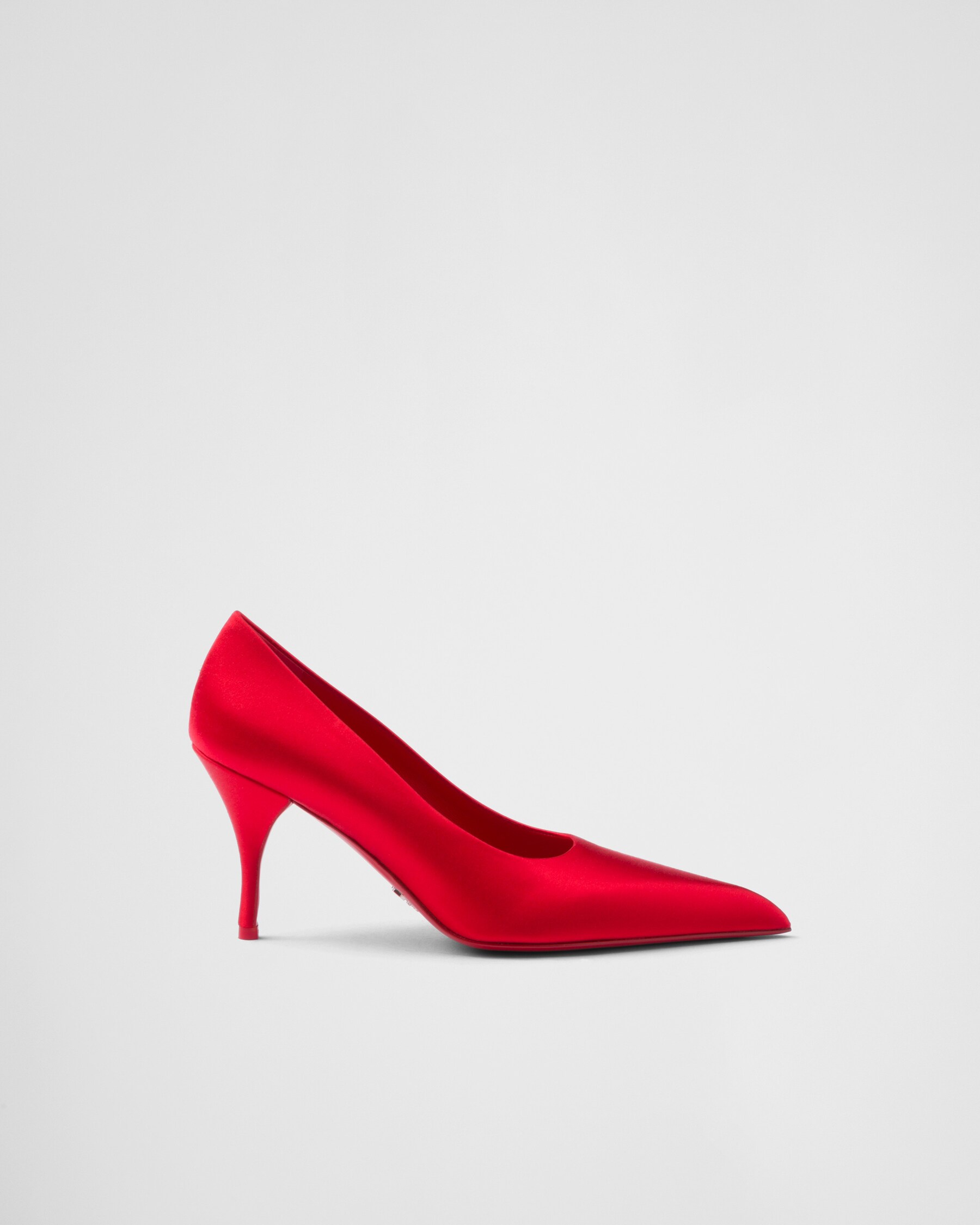 Fiery Red Satin Pumps | PRADA
