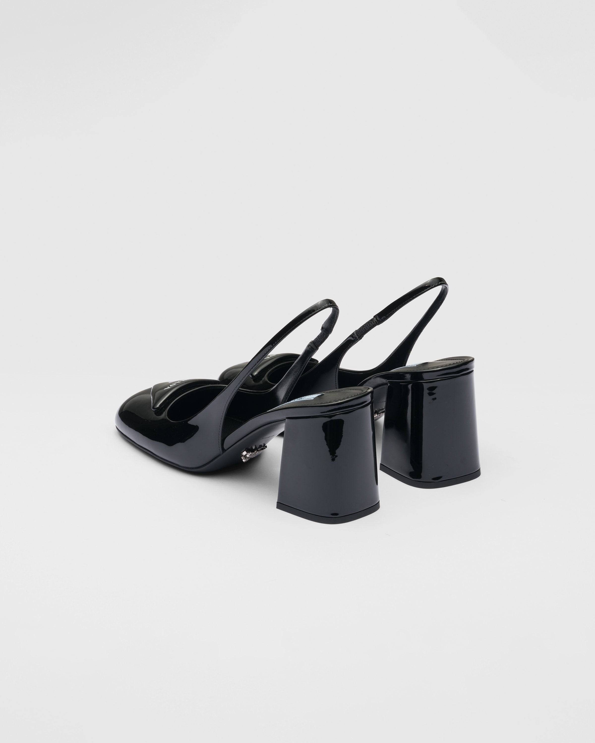Black Patent leather slingback pumps | Prada