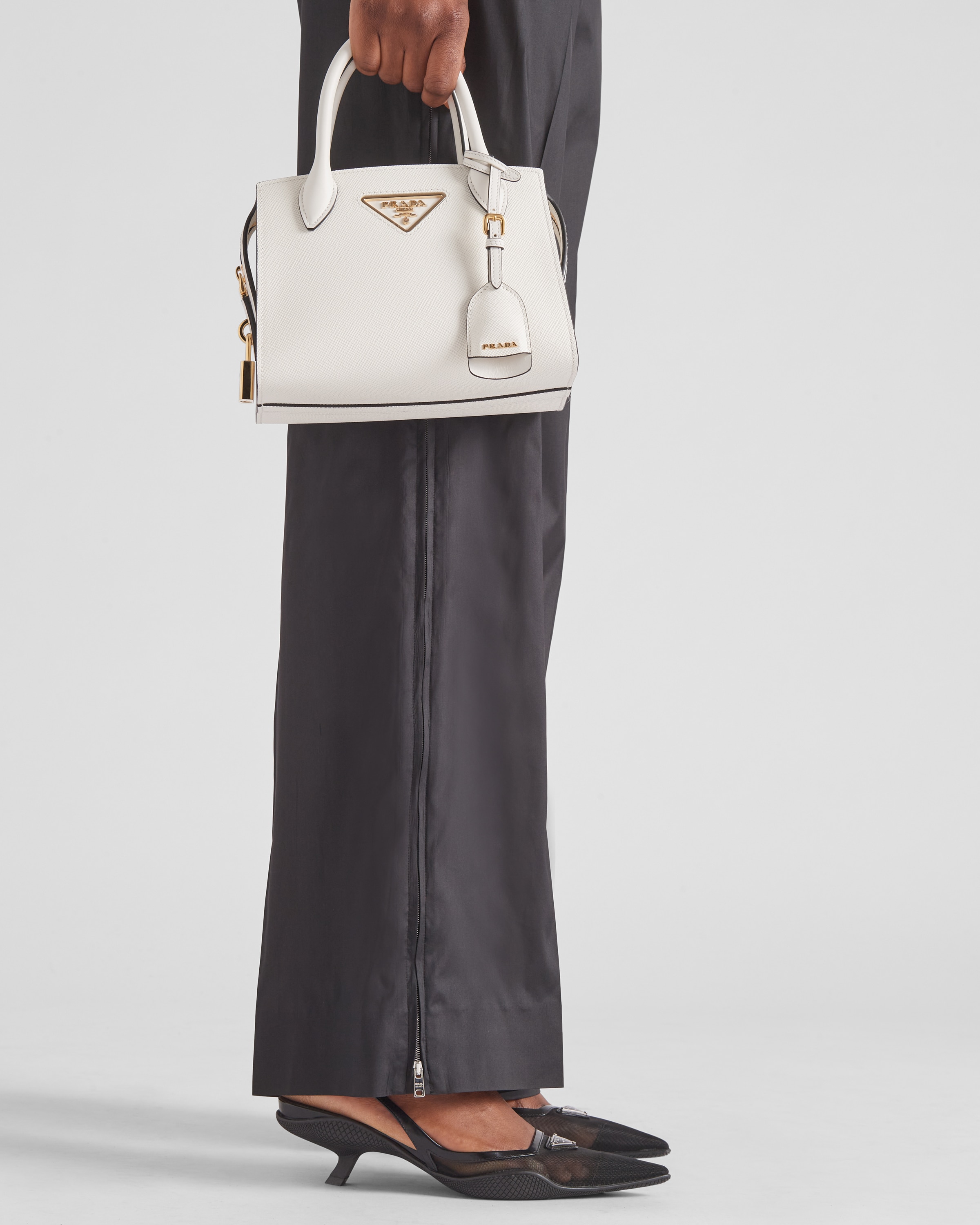 Black Mesh fabric slingback pumps | Prada