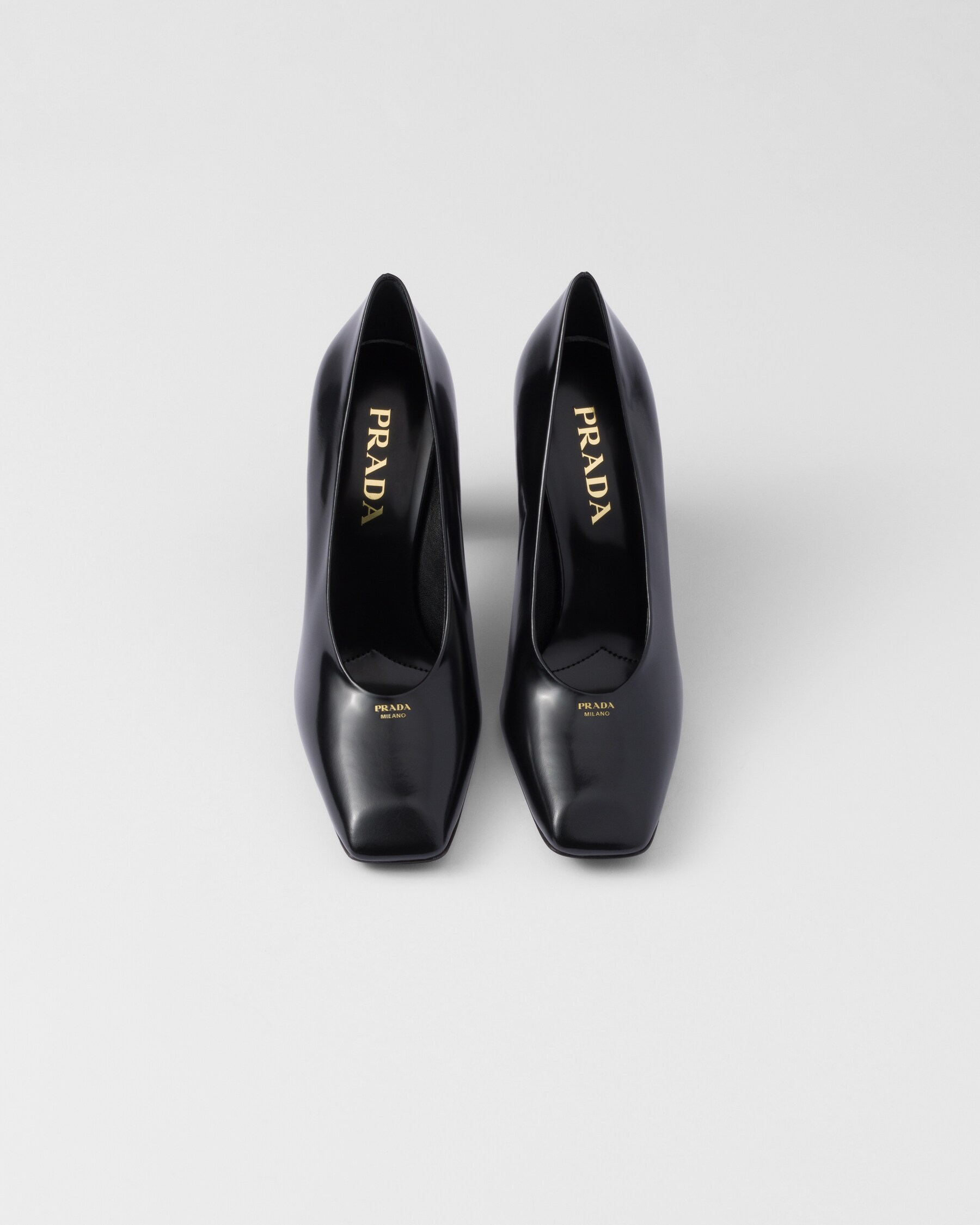 Black Brushed Leather Pumps | PRADA