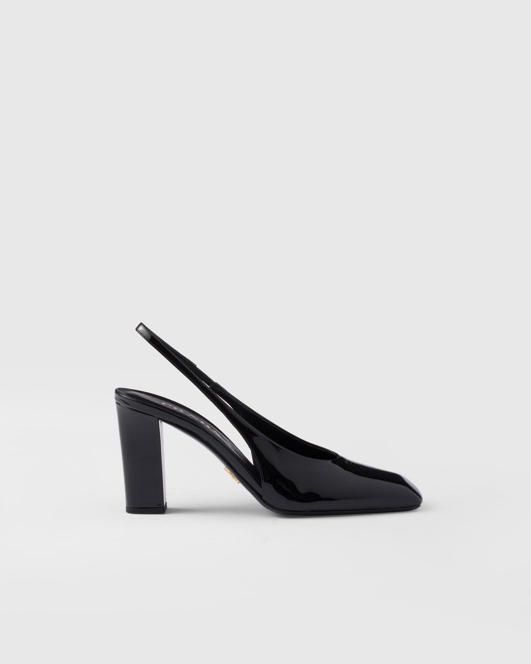 Black Patent Leather Slingback Pumps | PRADA