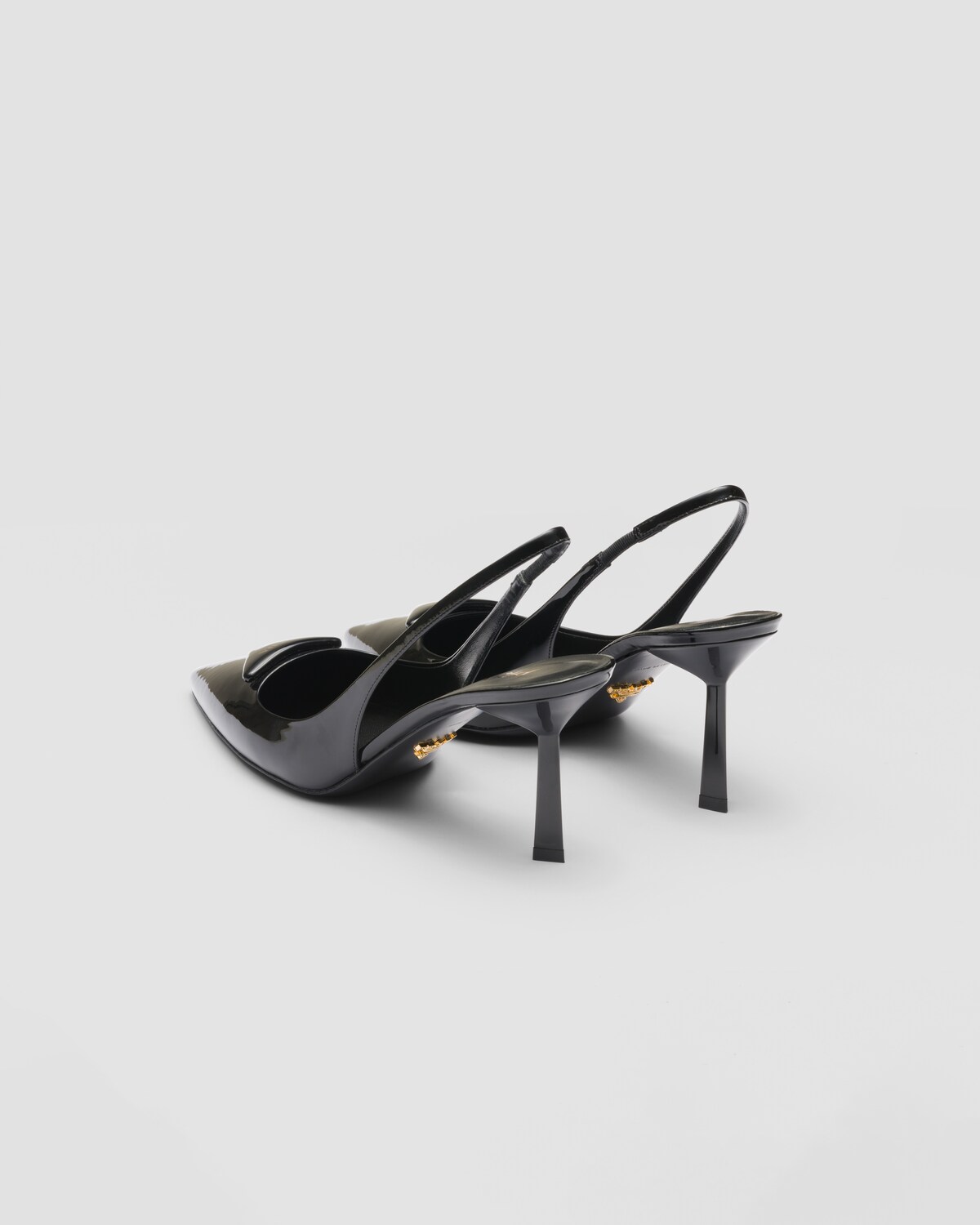 Black Patent Leather Slingback Pumps | PRADA