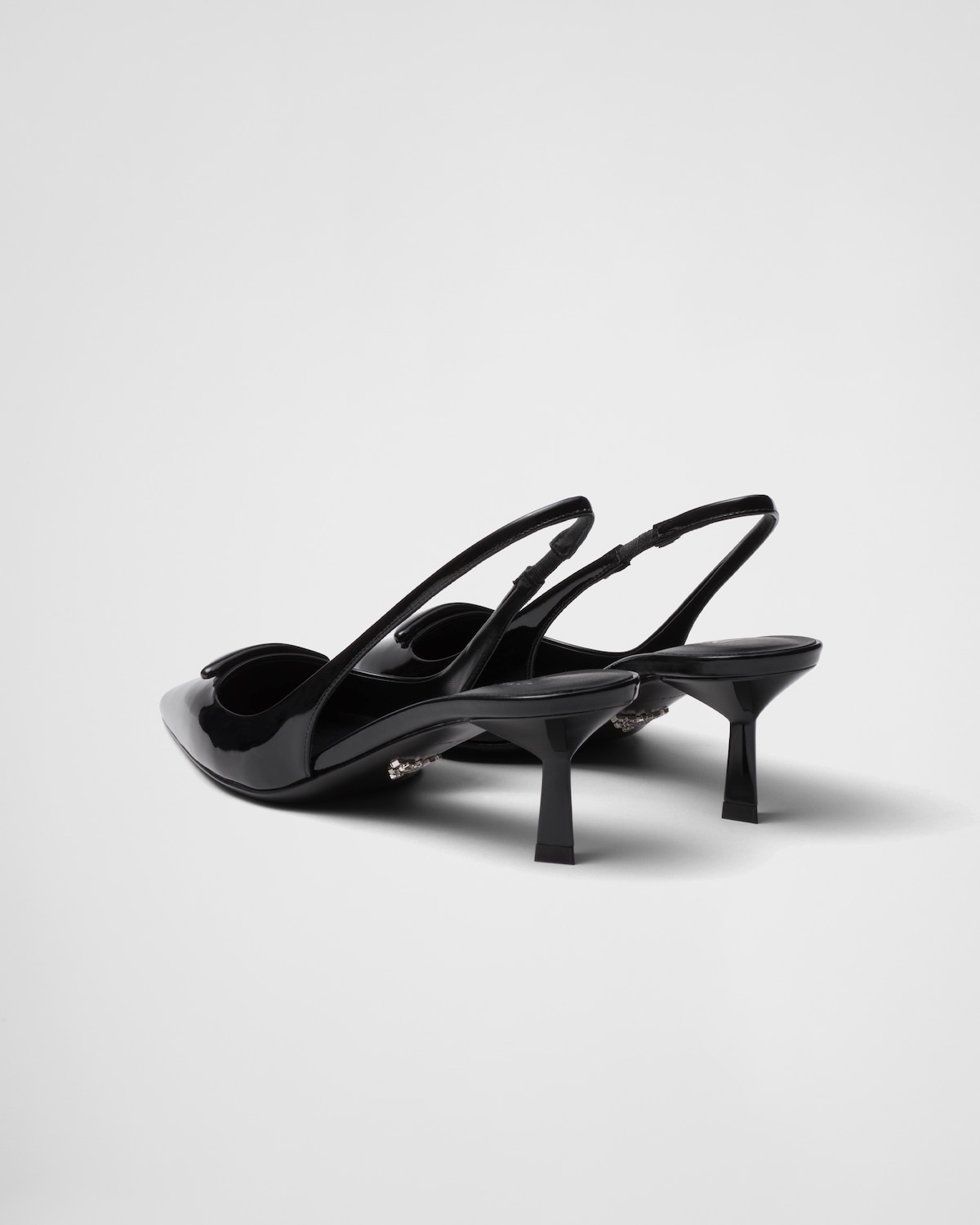 Black Patent Leather Slingback Pumps | PRADA