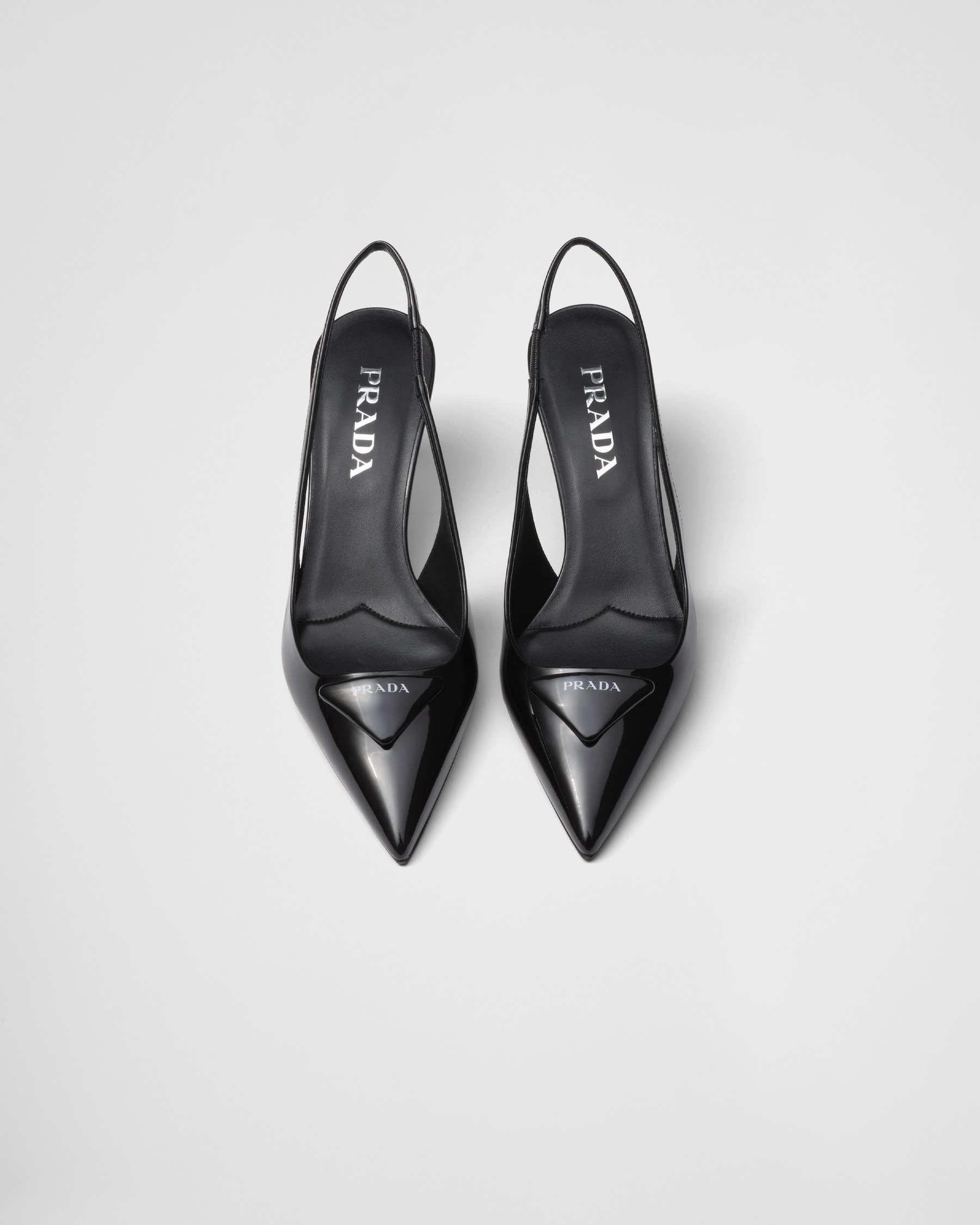 Black Patent Leather Slingback Pumps | PRADA