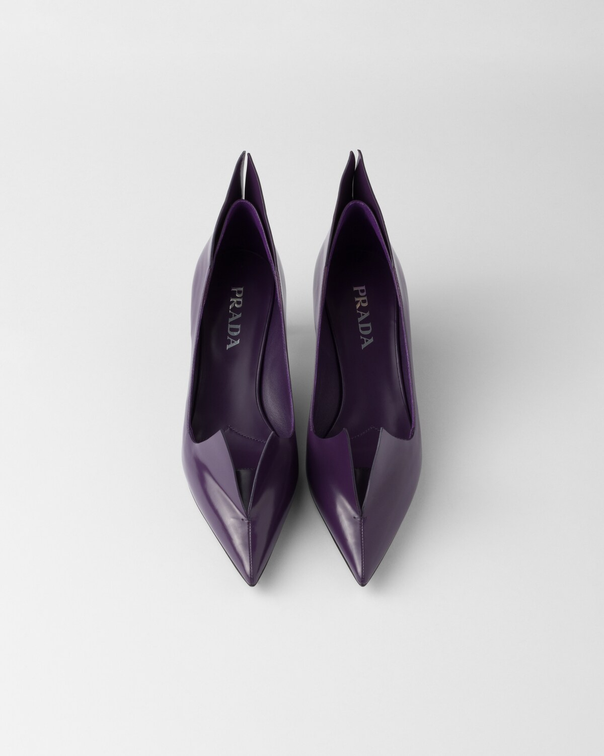 Violet Brushed Leather Pumps | PRADA