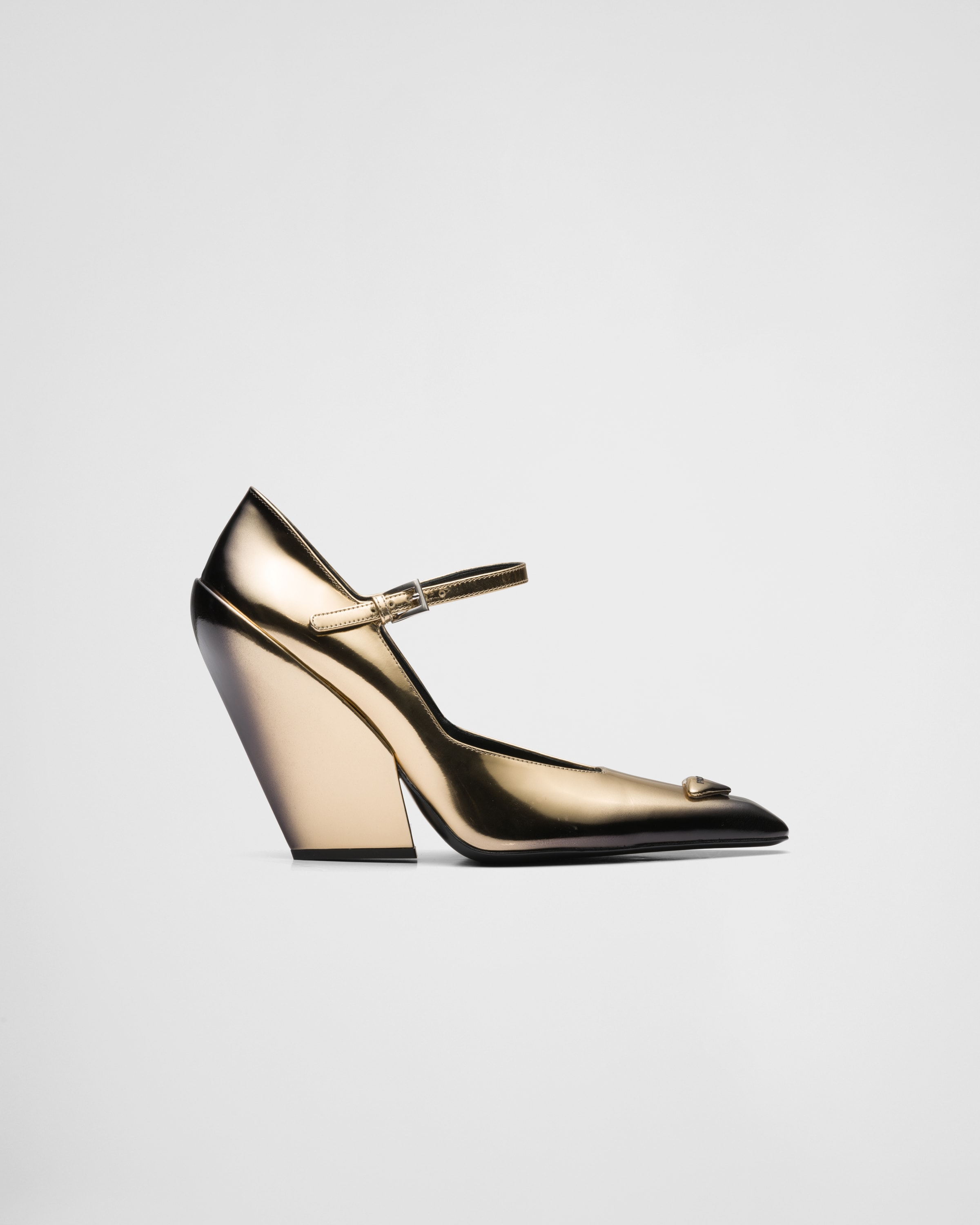 Platinum Brushed leather pumps | Prada