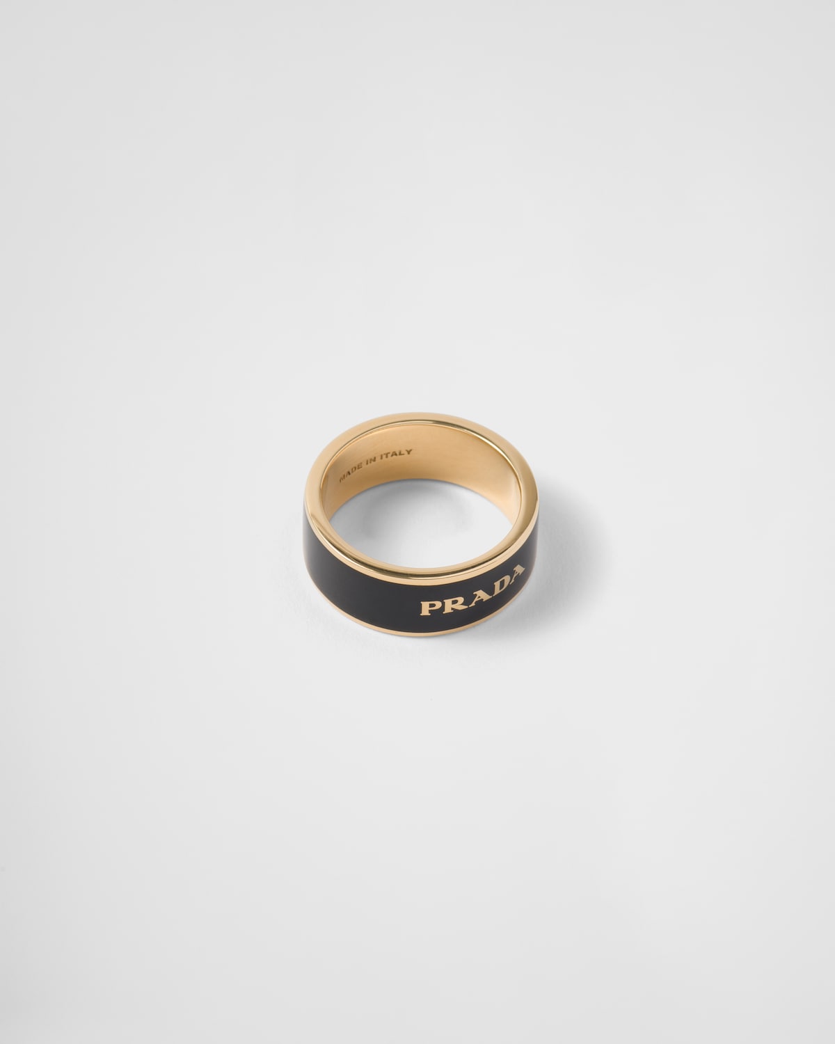 Black/gold Enameled Metal Ring | PRADA