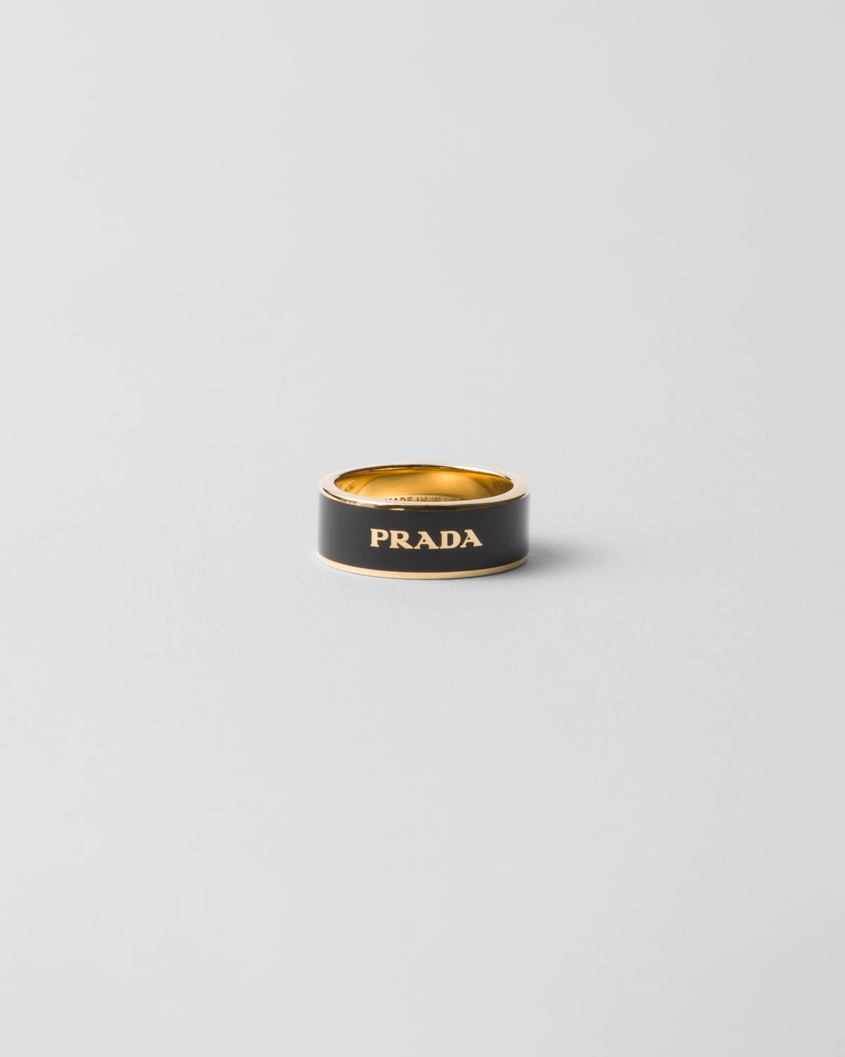Black/gold Enameled Metal Ring | PRADA