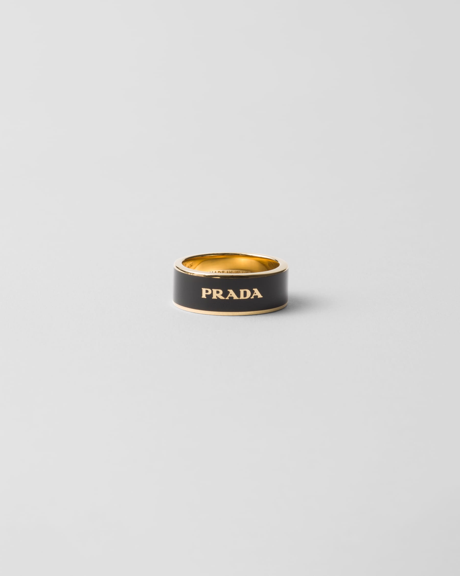 Black/gold Enameled Metal Ring | PRADA