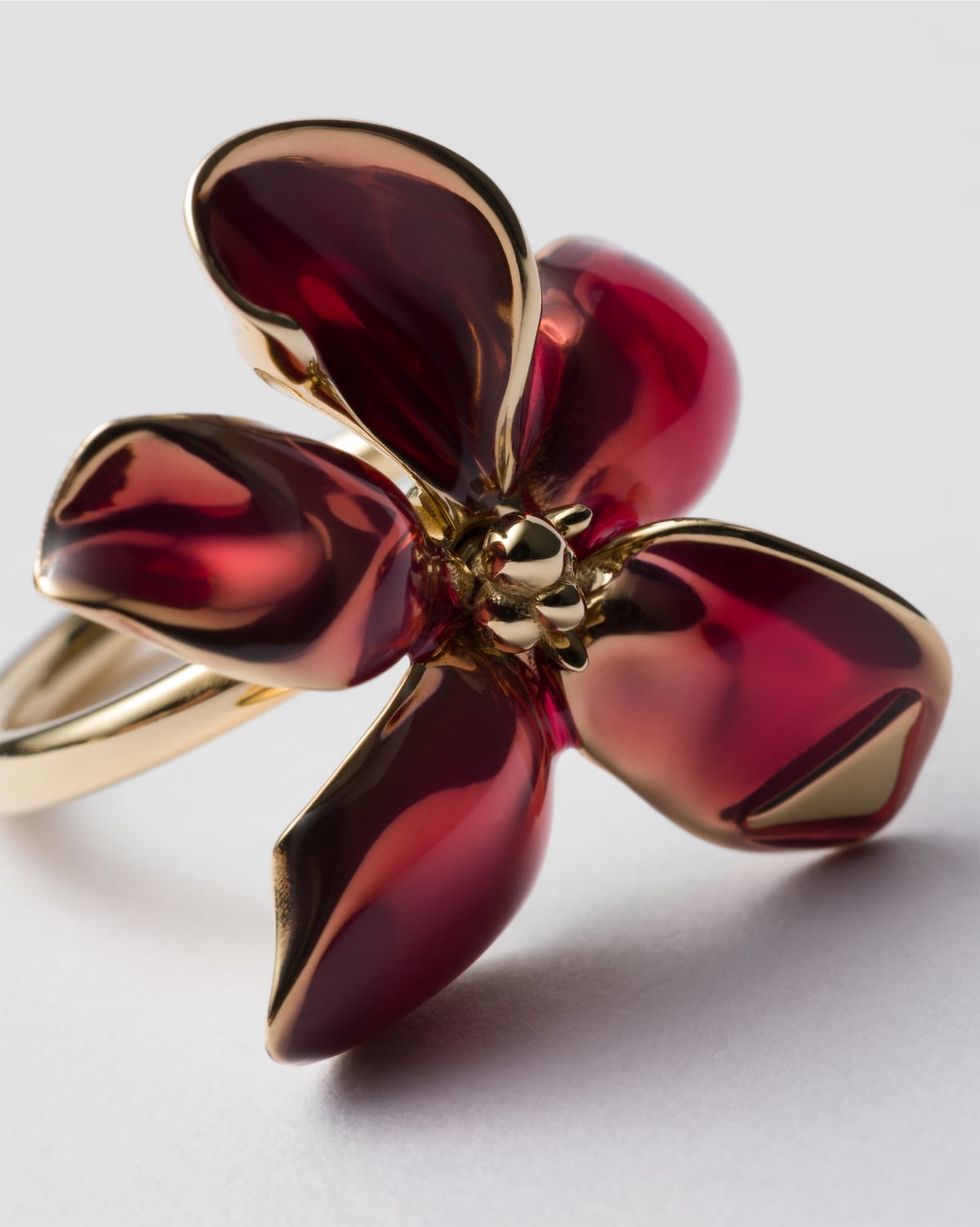 Petal Pink Enameled Metal Ring | PRADA