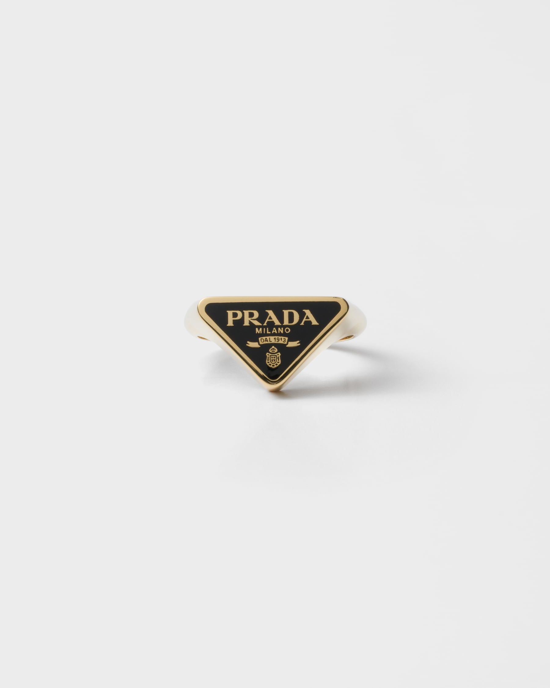 Gold/black Enameled Metal Ring | PRADA