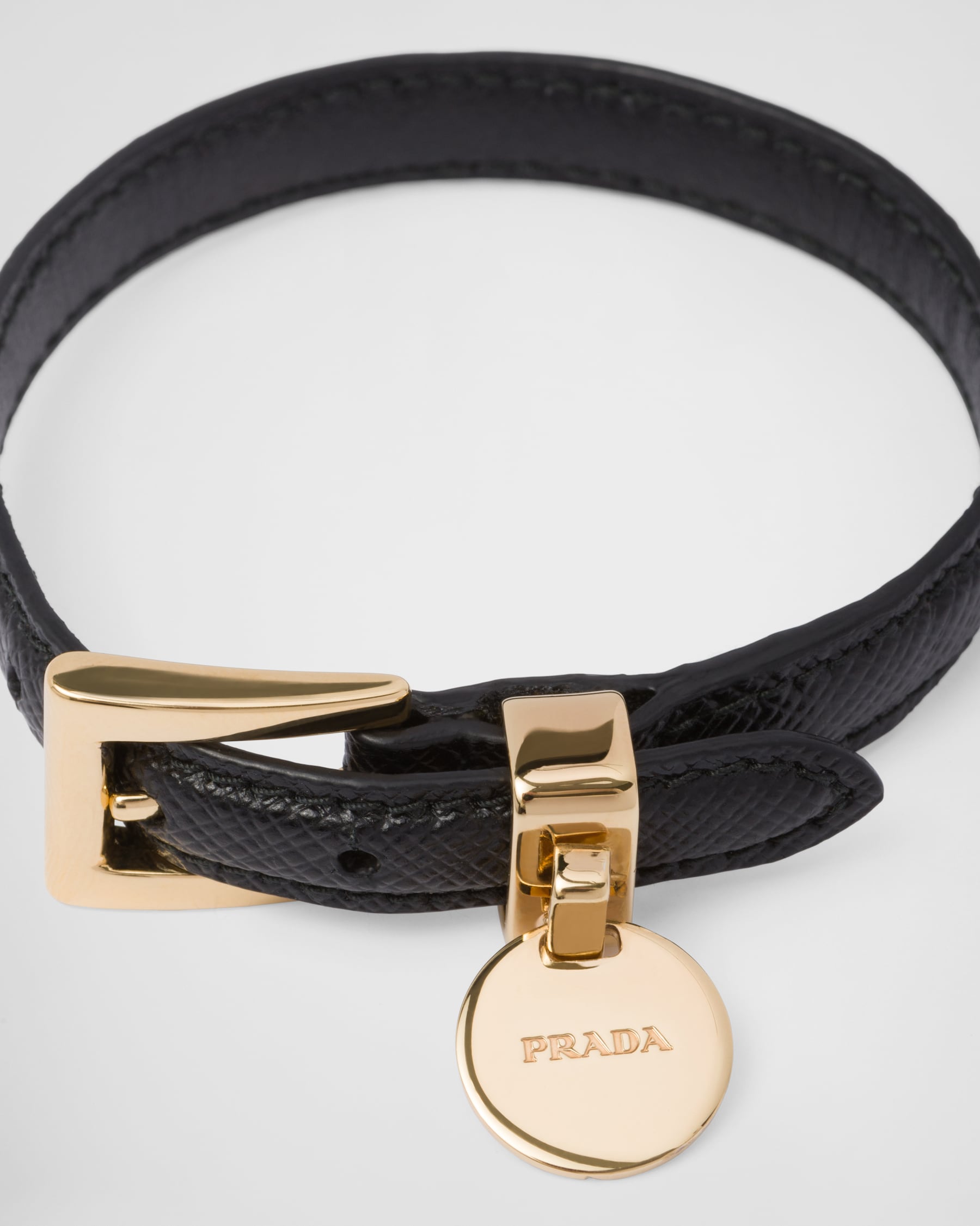 Black Saffiano Leather Bracelet | PRADA