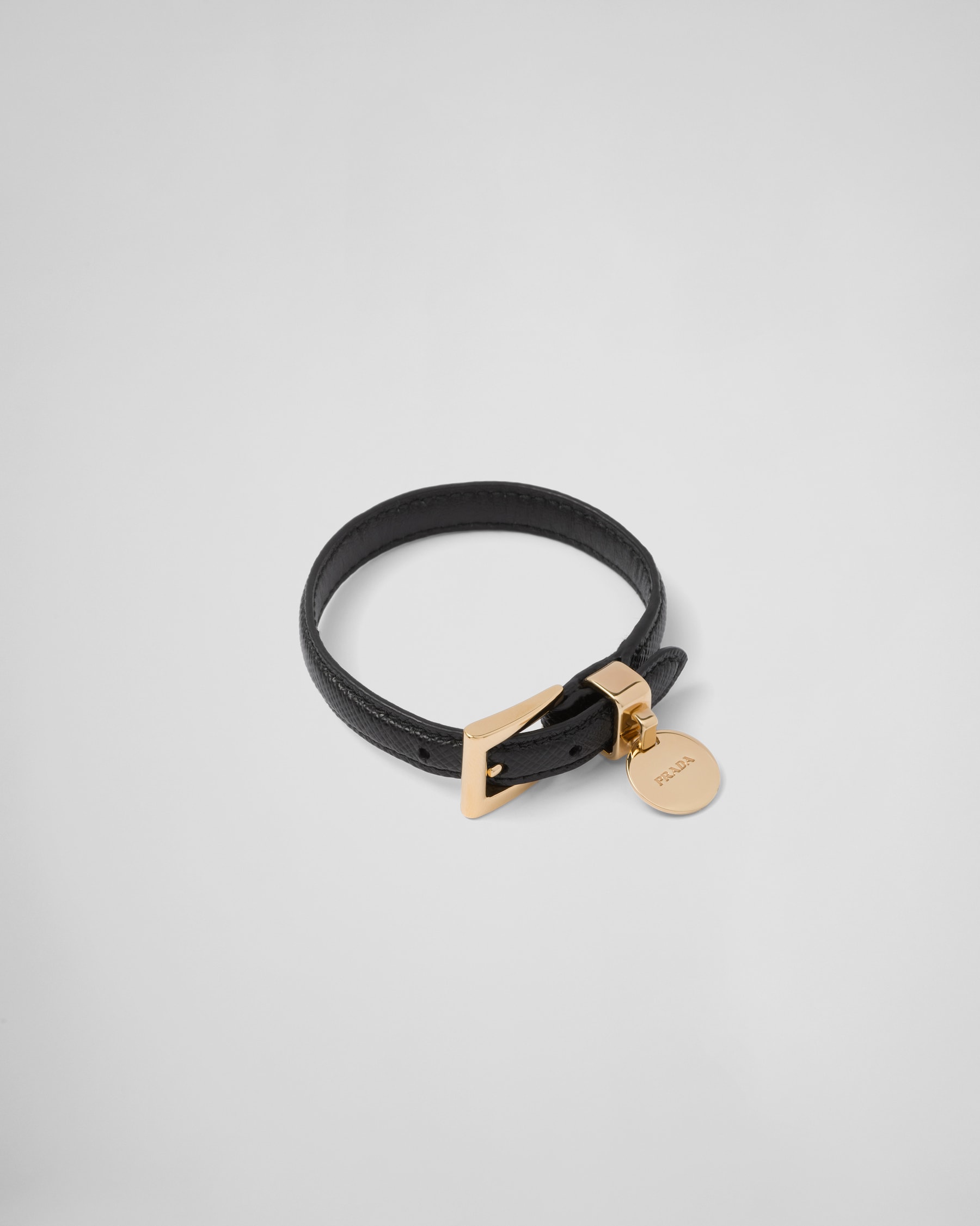 Black Saffiano Leather Bracelet | PRADA