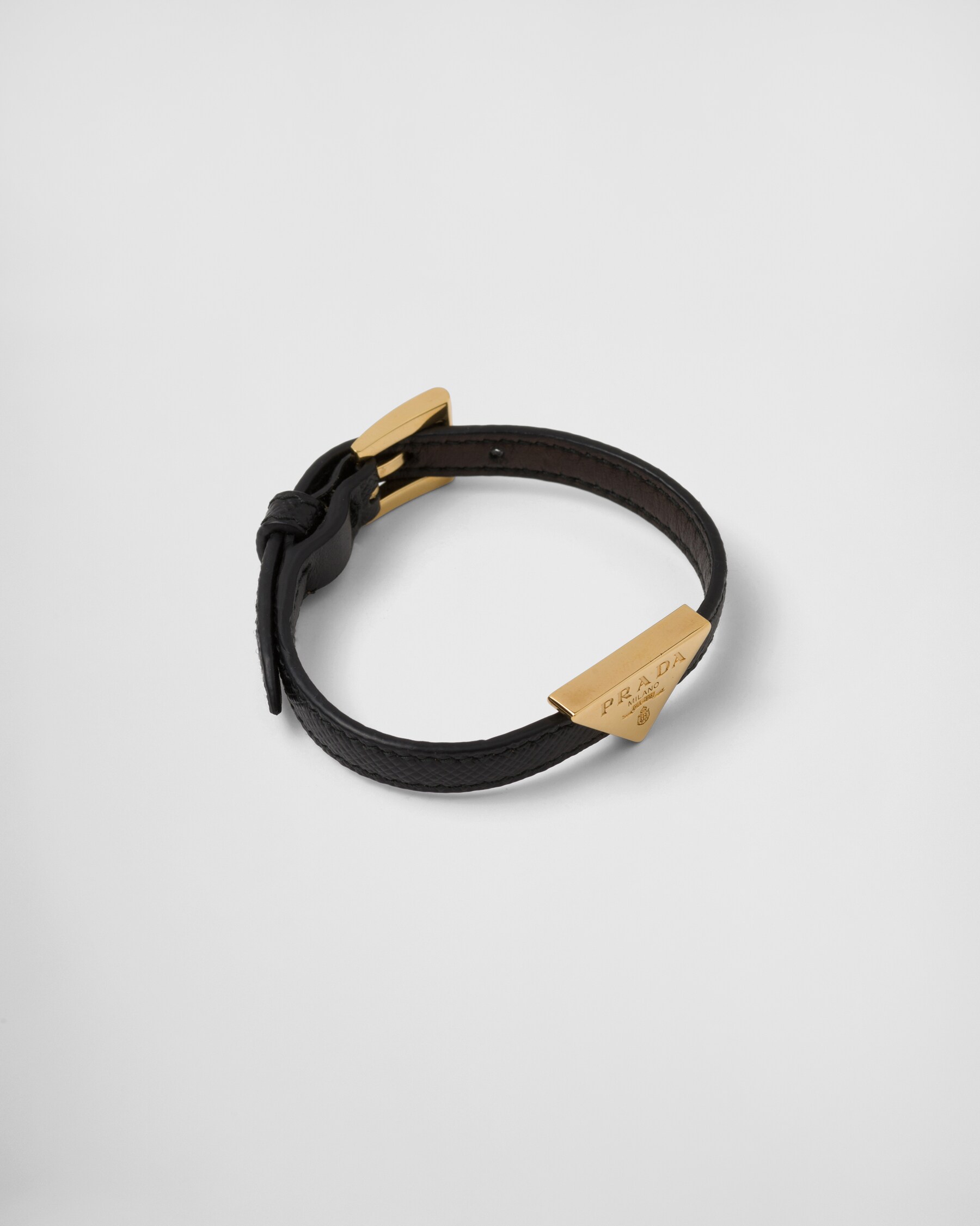 Black Saffiano Leather Bracelet | PRADA