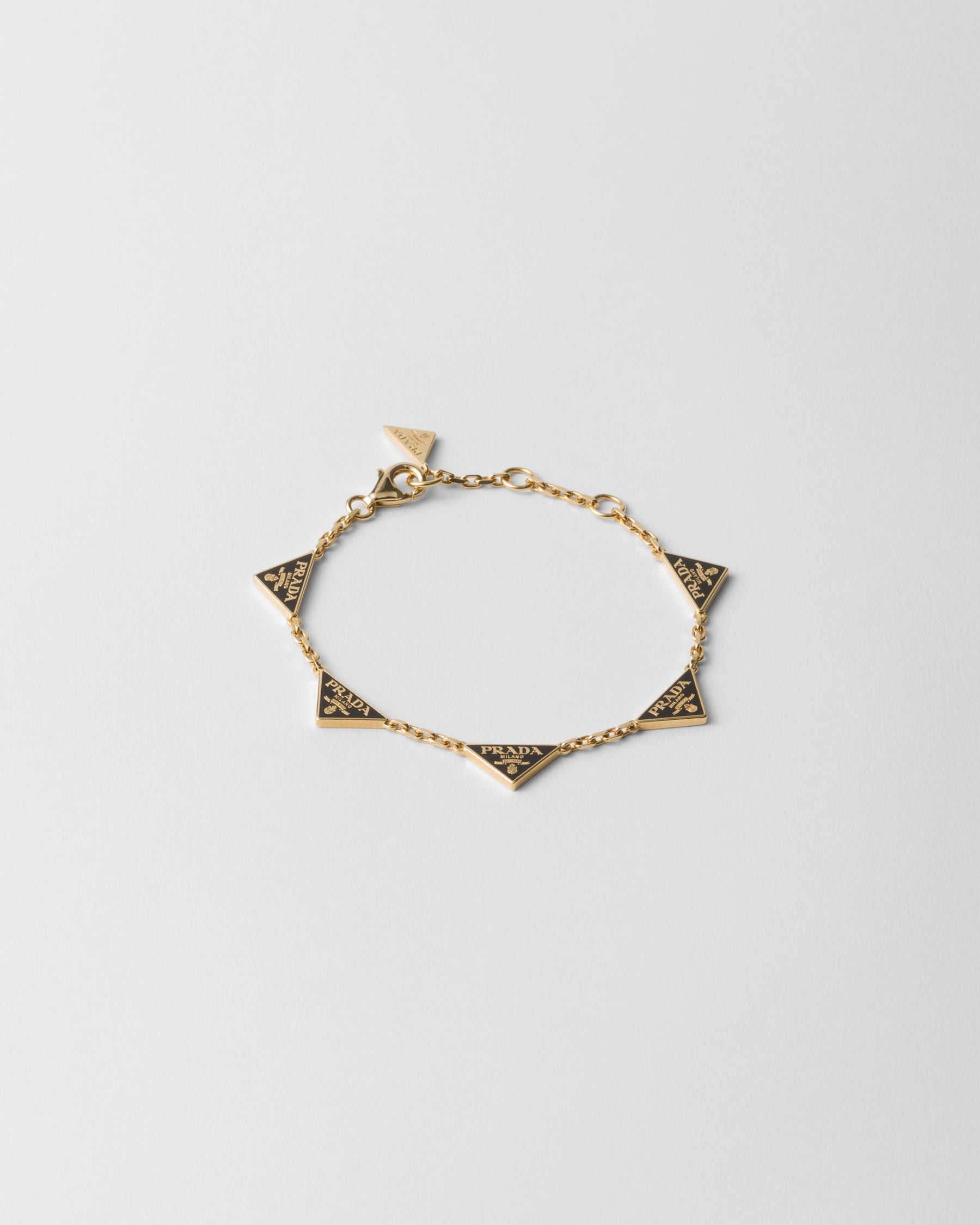 Black/gold Enameled Metal Bracelet | PRADA