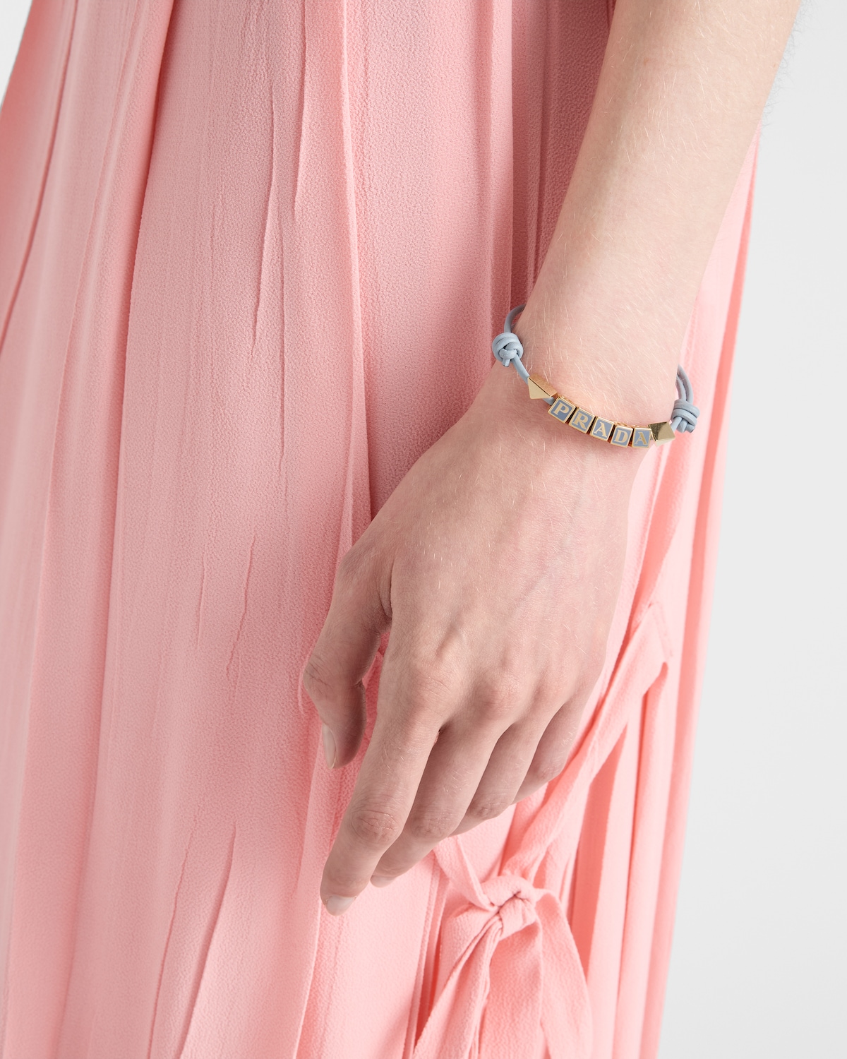 Astral Blue Nappa Leather Bracelet | PRADA - United States