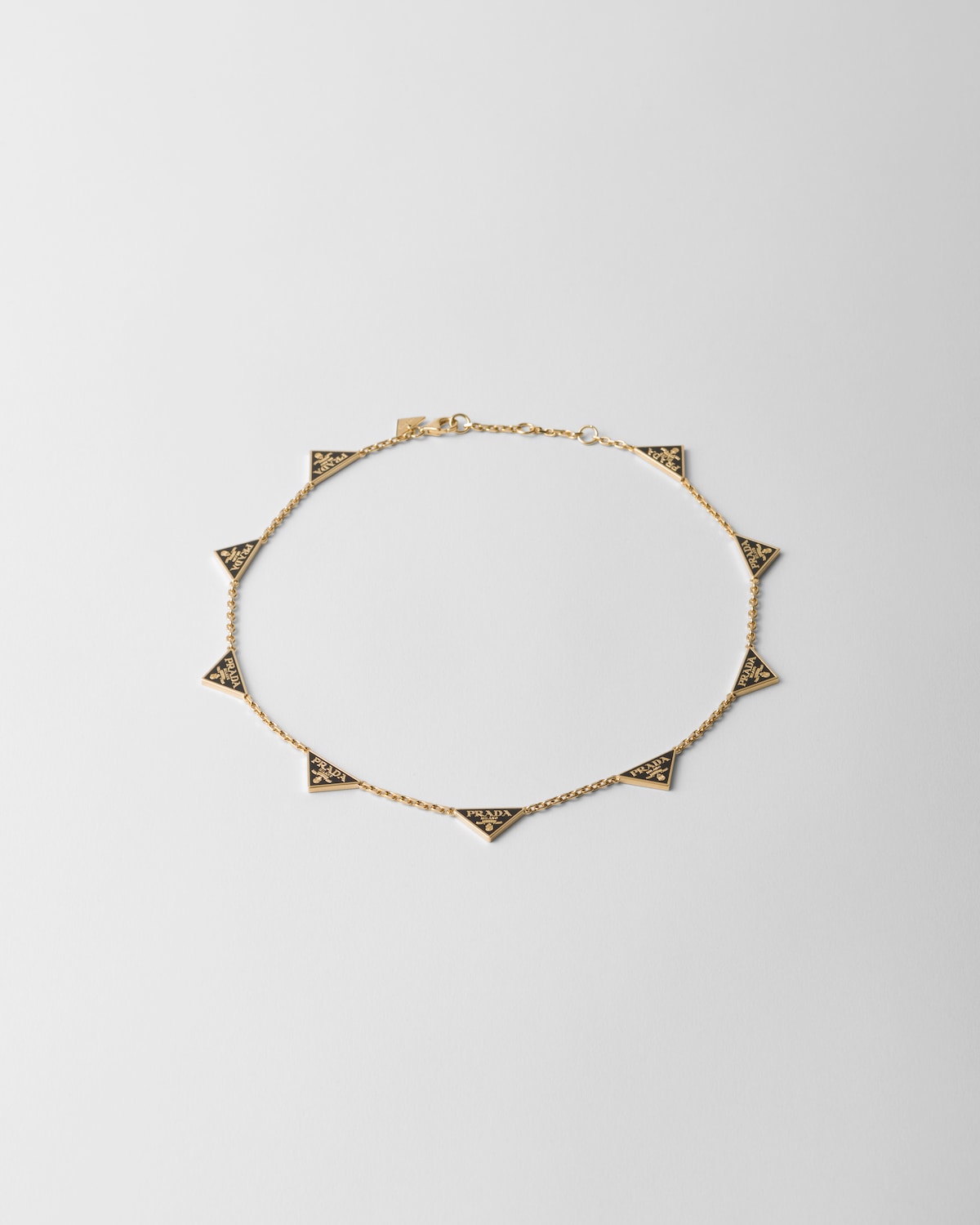 Black/gold Enameled Metal Necklace | PRADA