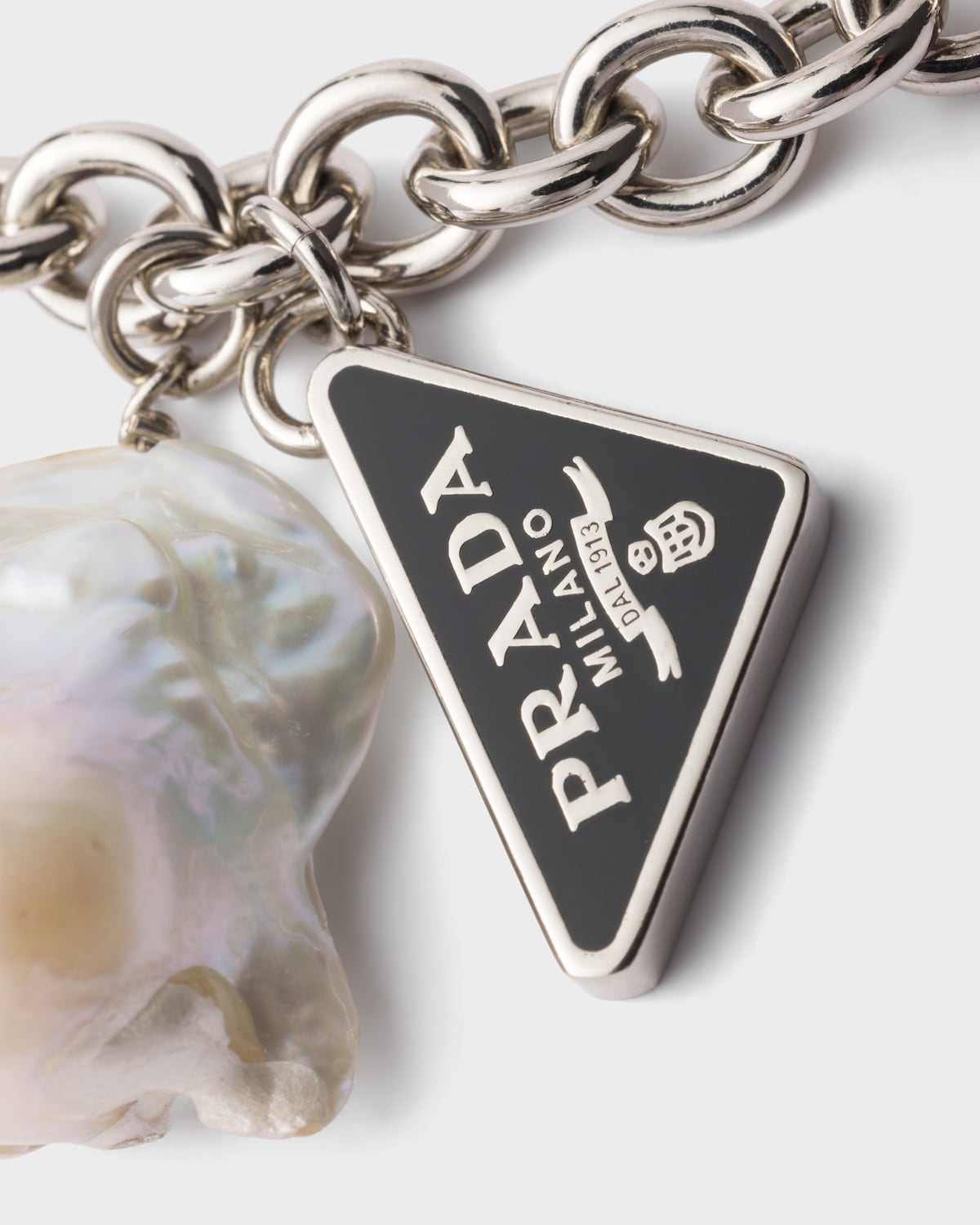 Steel/pearl Metal Necklace With Pearl | PRADA - United States