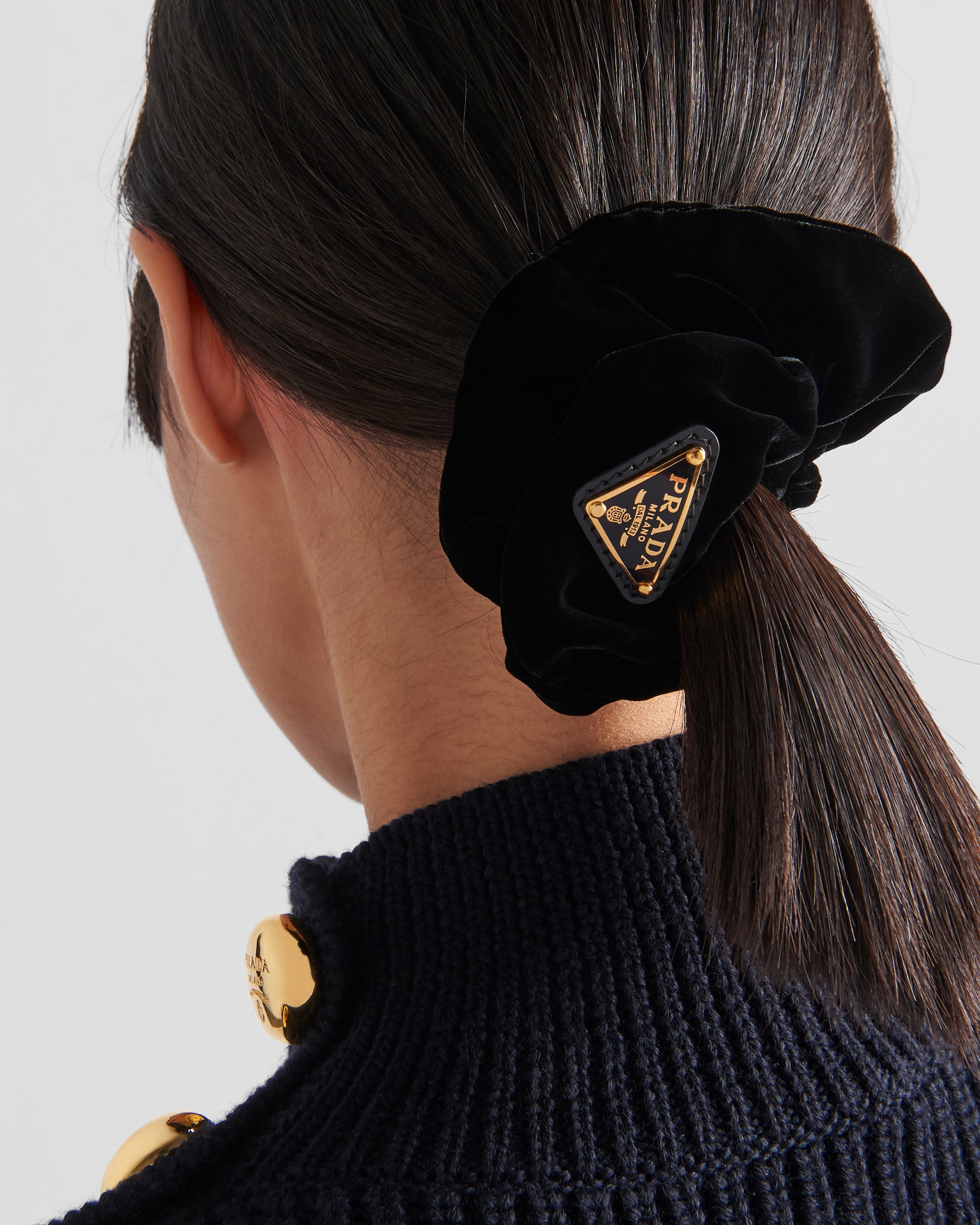 Black Velvet Scrunchie | PRADA